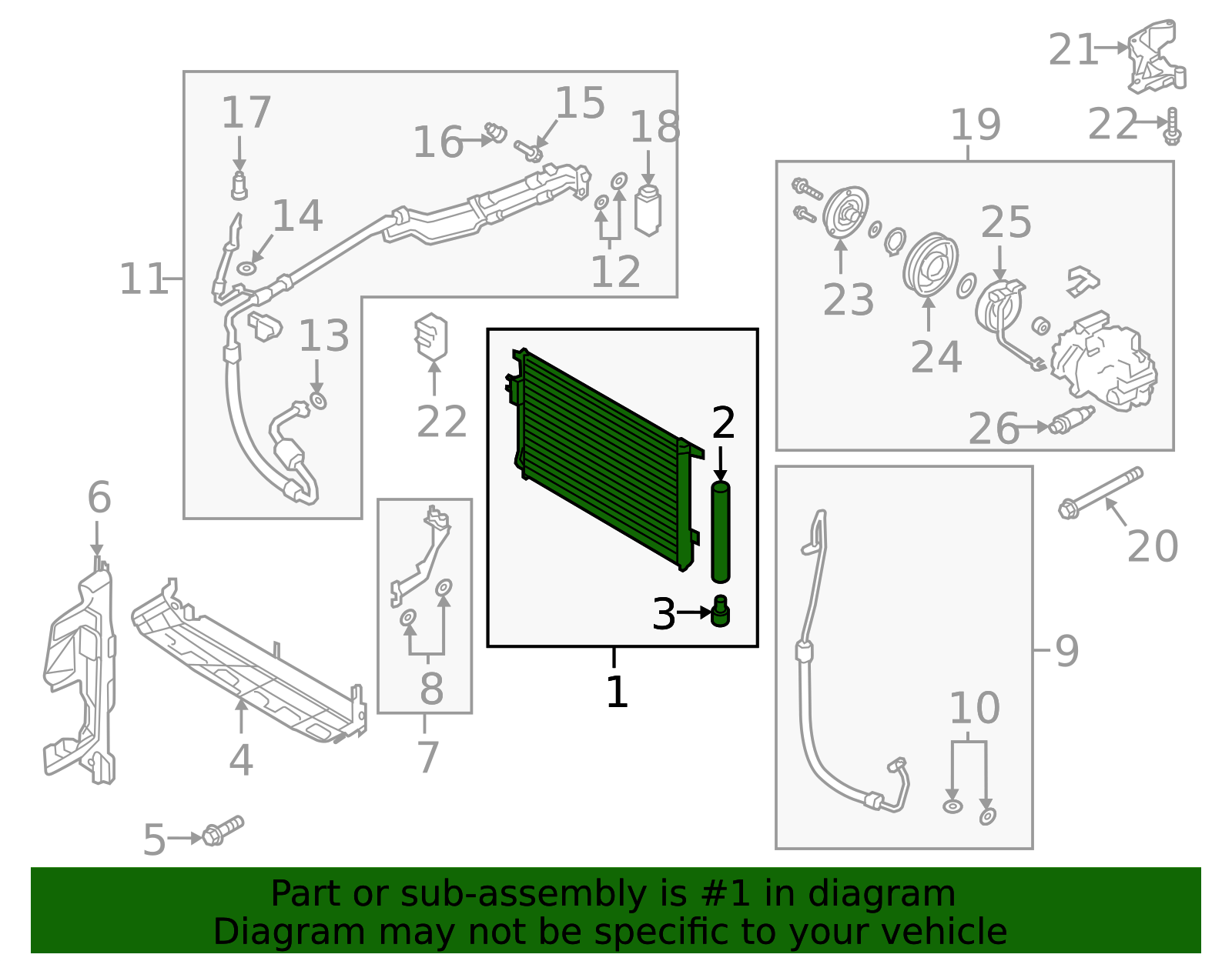 Genuine A/C Condenser for 2021-2023 Hyundai Santa Fe | Part# 97606 ...