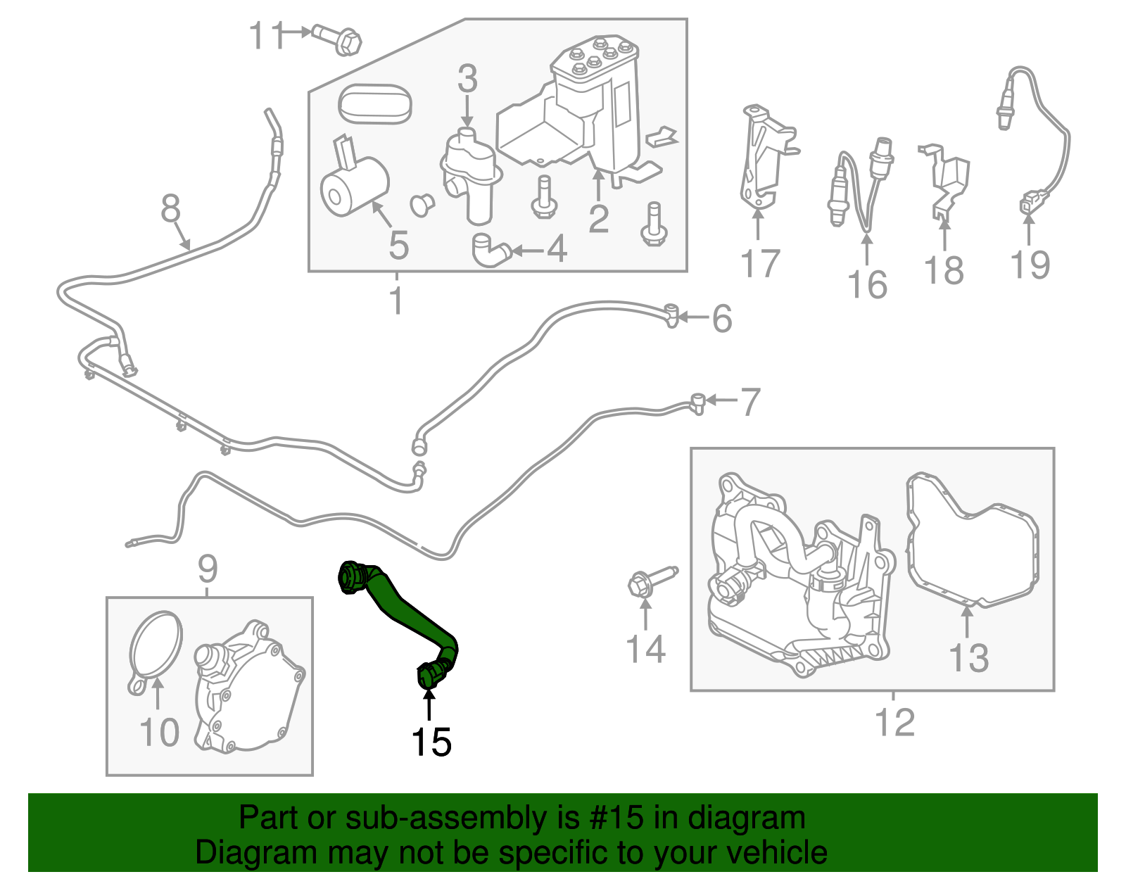 Genuine OEM Vent Hose Part# LR028849 Fits 2013-2015 Land Rover LR2: Up ...