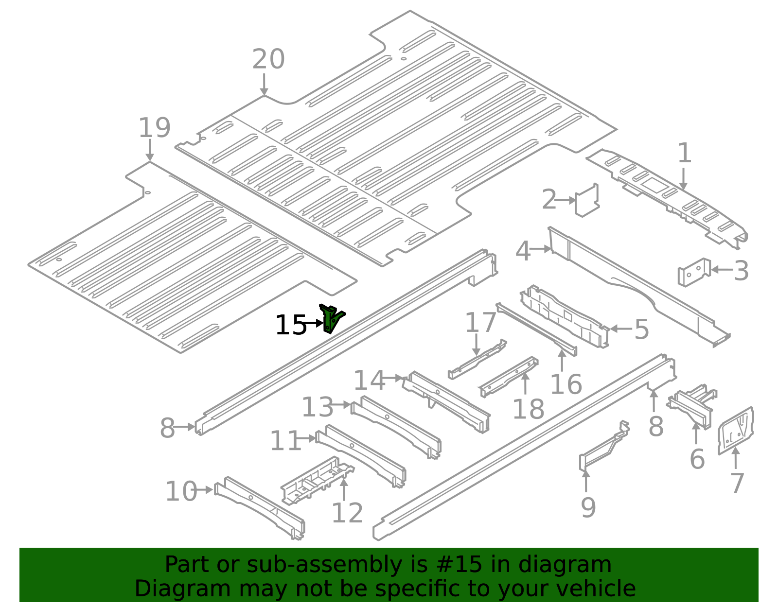 2015-2025 Ford | Floor Pan Cross-Member Bracket | BK2Z-2A686-A | Walls ...