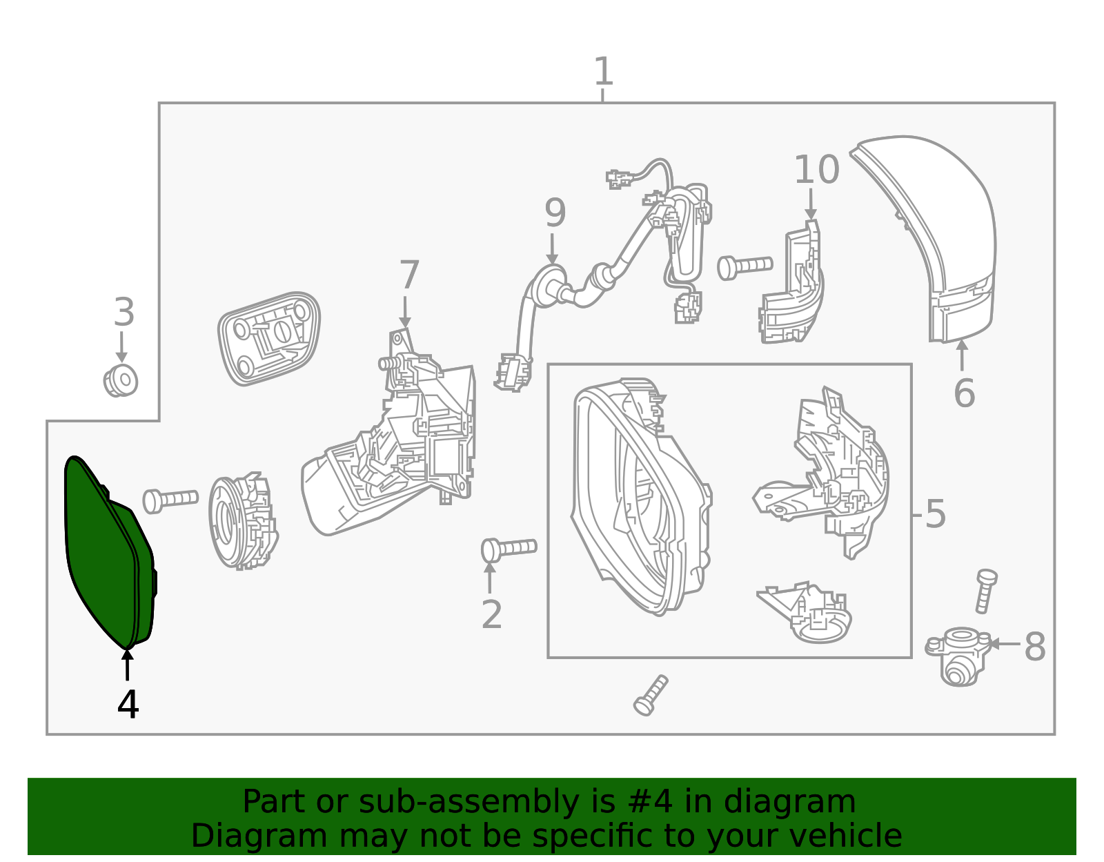 76203-THR-A11 - Mirror Set R (R1016) (Heated) - 2018-2020 Honda Odyssey ...
