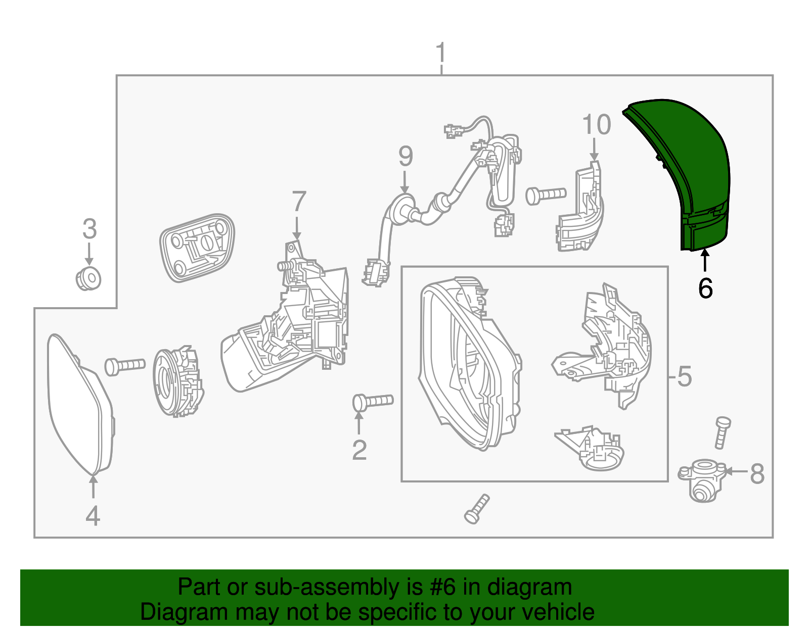 76201-THR-A11ZM - 2023-2024 Honda Odyssey - Mirror Cover | Honda Parts Guys