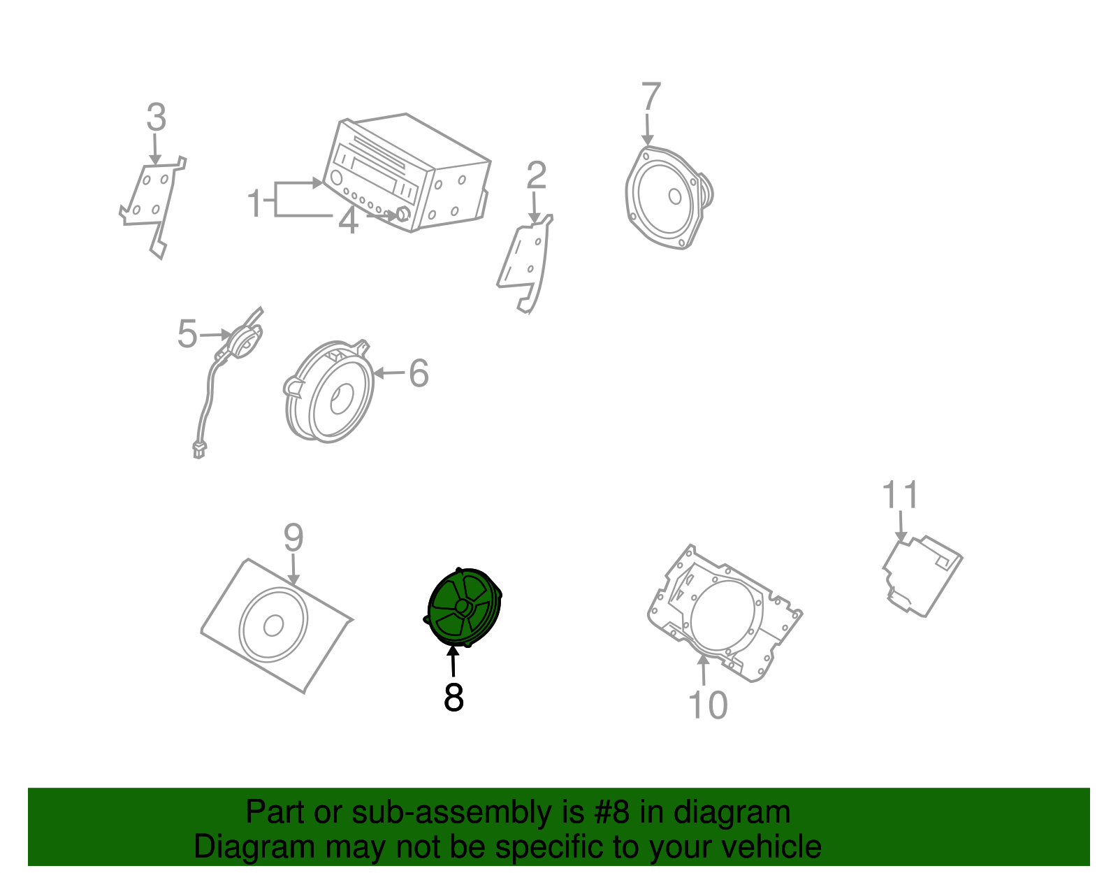 2003-2009 Nissan 350Z Woofer 28138-CD00A | Nissan Parts OEM