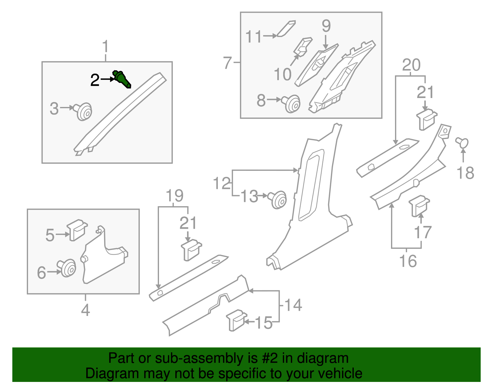 85815-C1000 - Windshield Pillar Trim Retainer Clip 2016-2022 Kia | Kia ...
