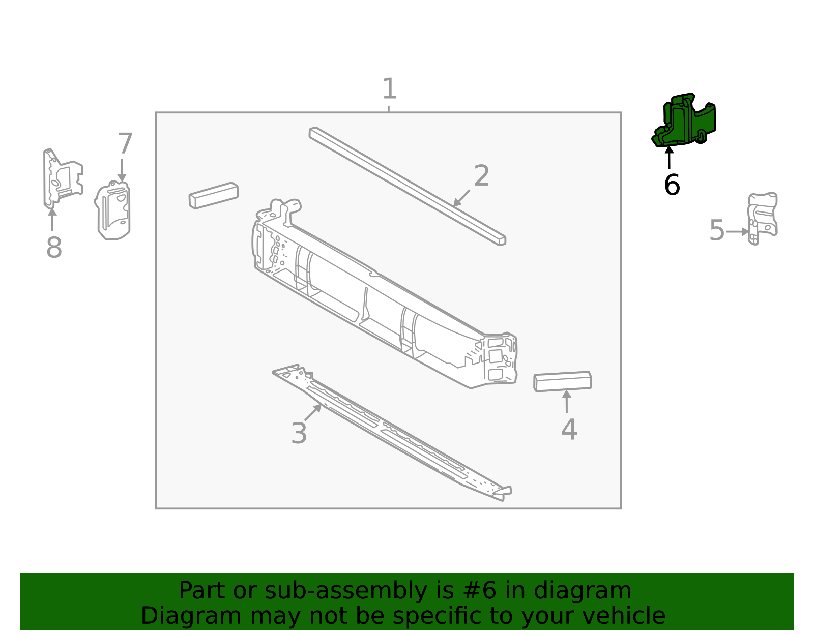 2020-2022 Toyota Highlander Shutter Assembly Mount Plate 16691-F0140 ...