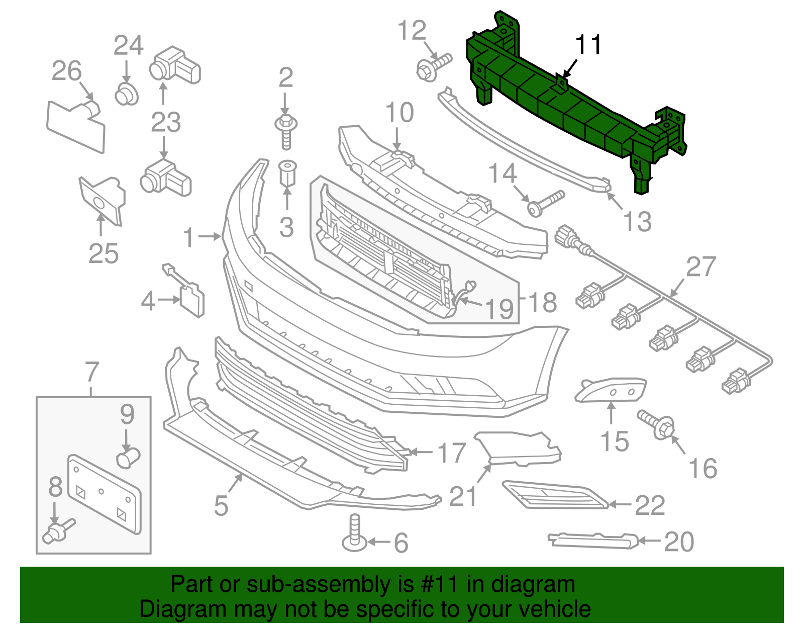 2015-2018 Volkswagen Jetta Impact Bar 5C6-807-109-F | vwpartscenter