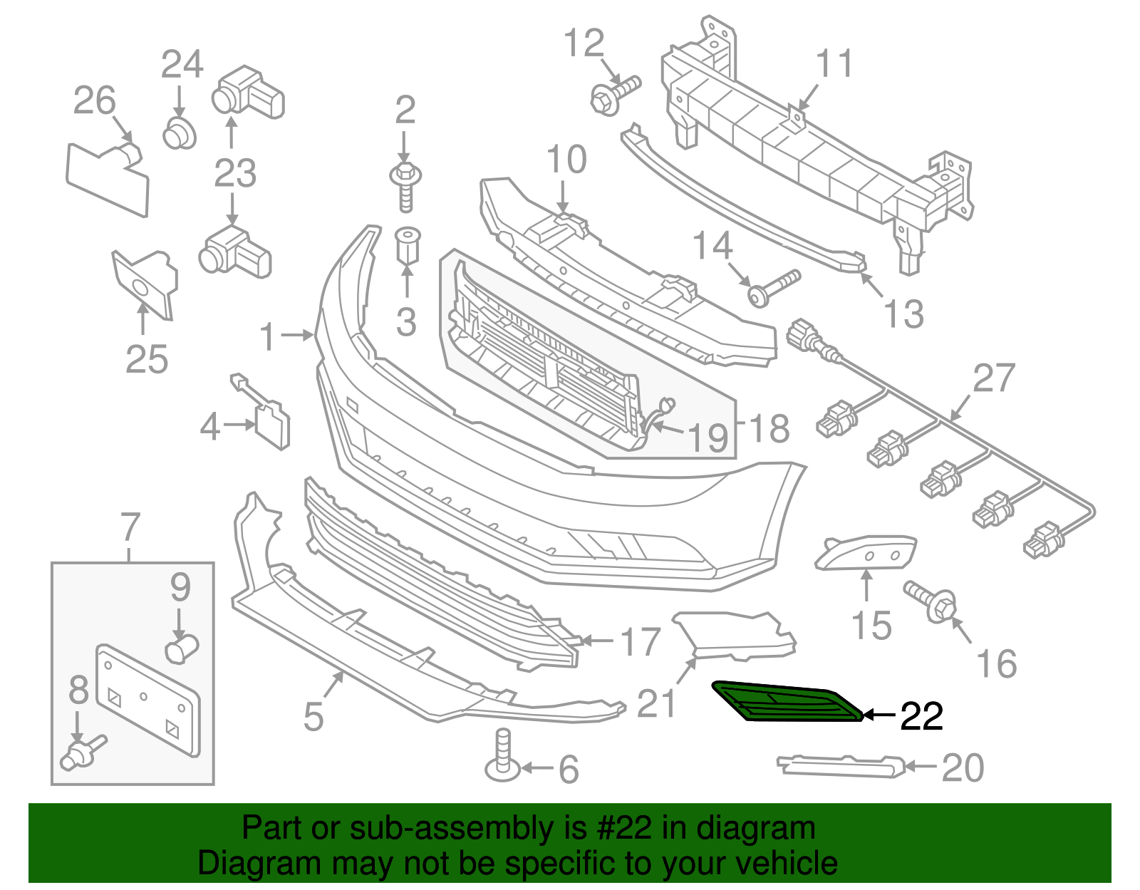2015-2018 Volkswagen Jetta Outer Grille 5C6-853-666-G-9B9 | vwpartscenter