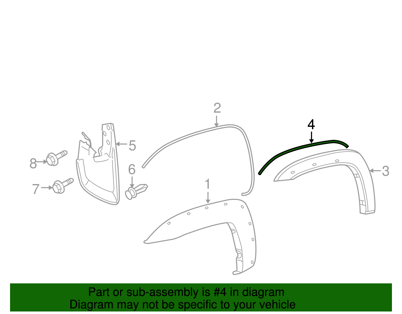 2005-2013 Toyota Tacoma Flare Pad 53853-04050 | Toyota Parts Center
