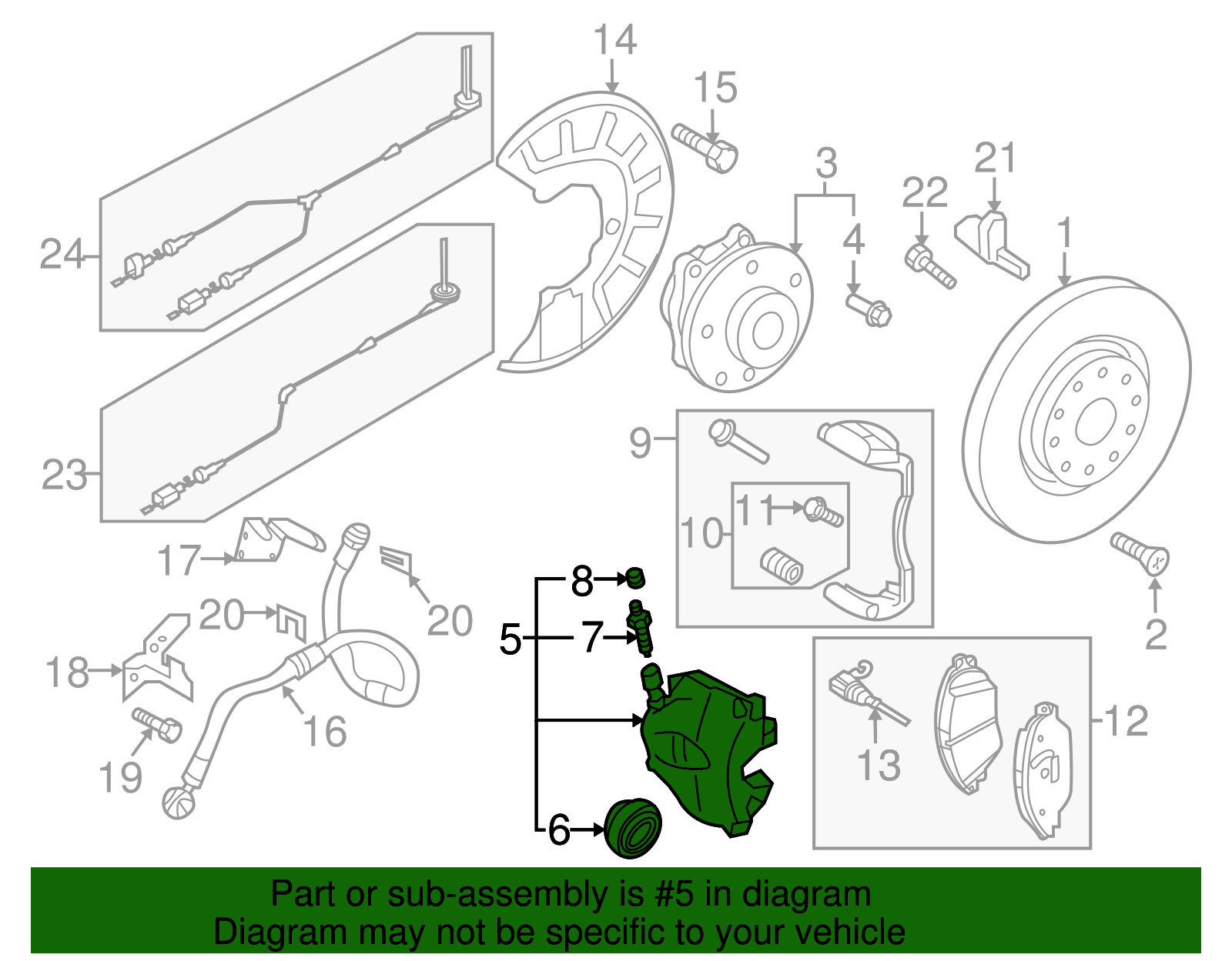 3C0-615-124 - Disc Brake Caliper 2012-2024 Volkswagen | Wolfsburg Parts ...