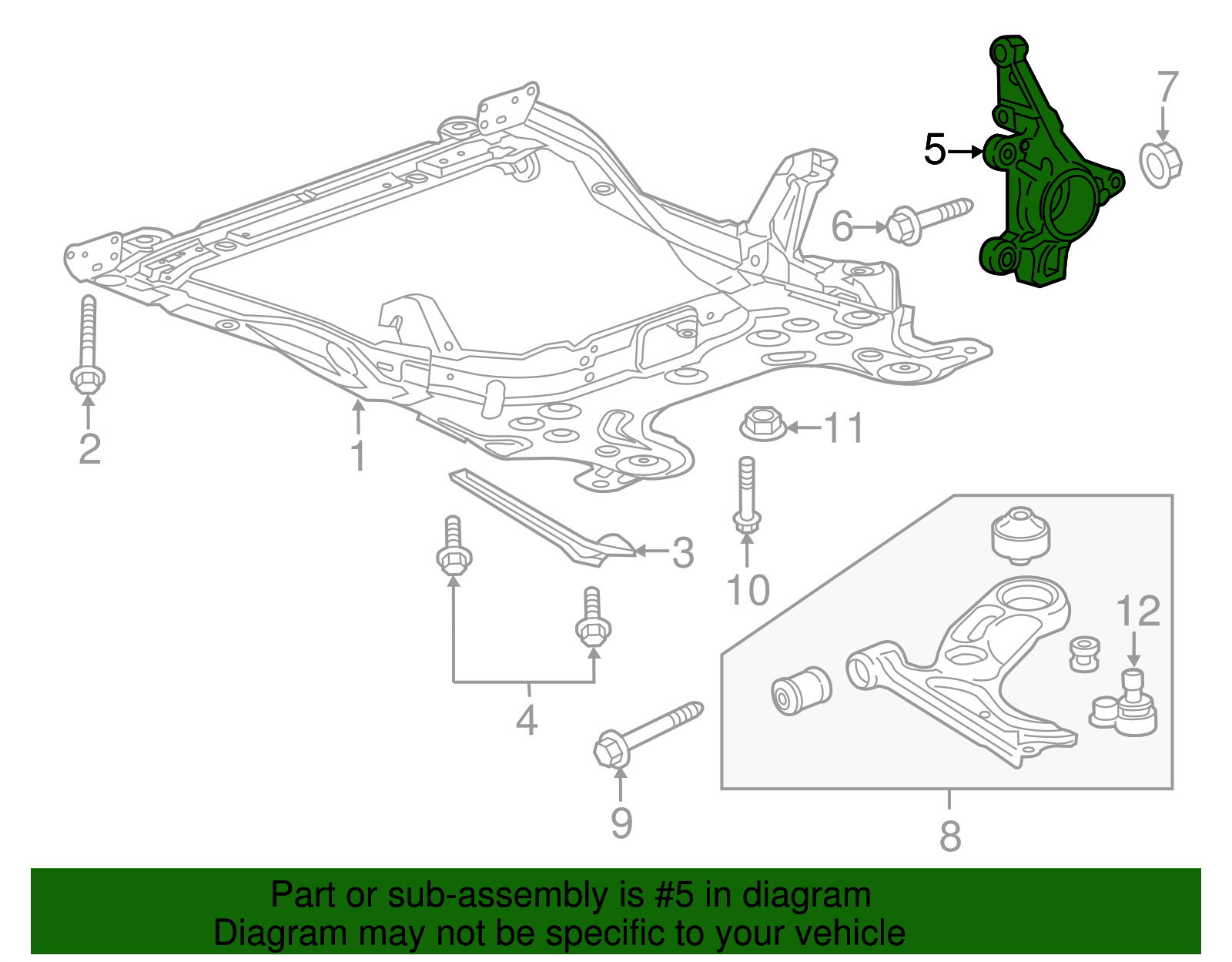 2012-2020 Chevrolet Sonic Driver Side Steering Knuckle 96979004 ...