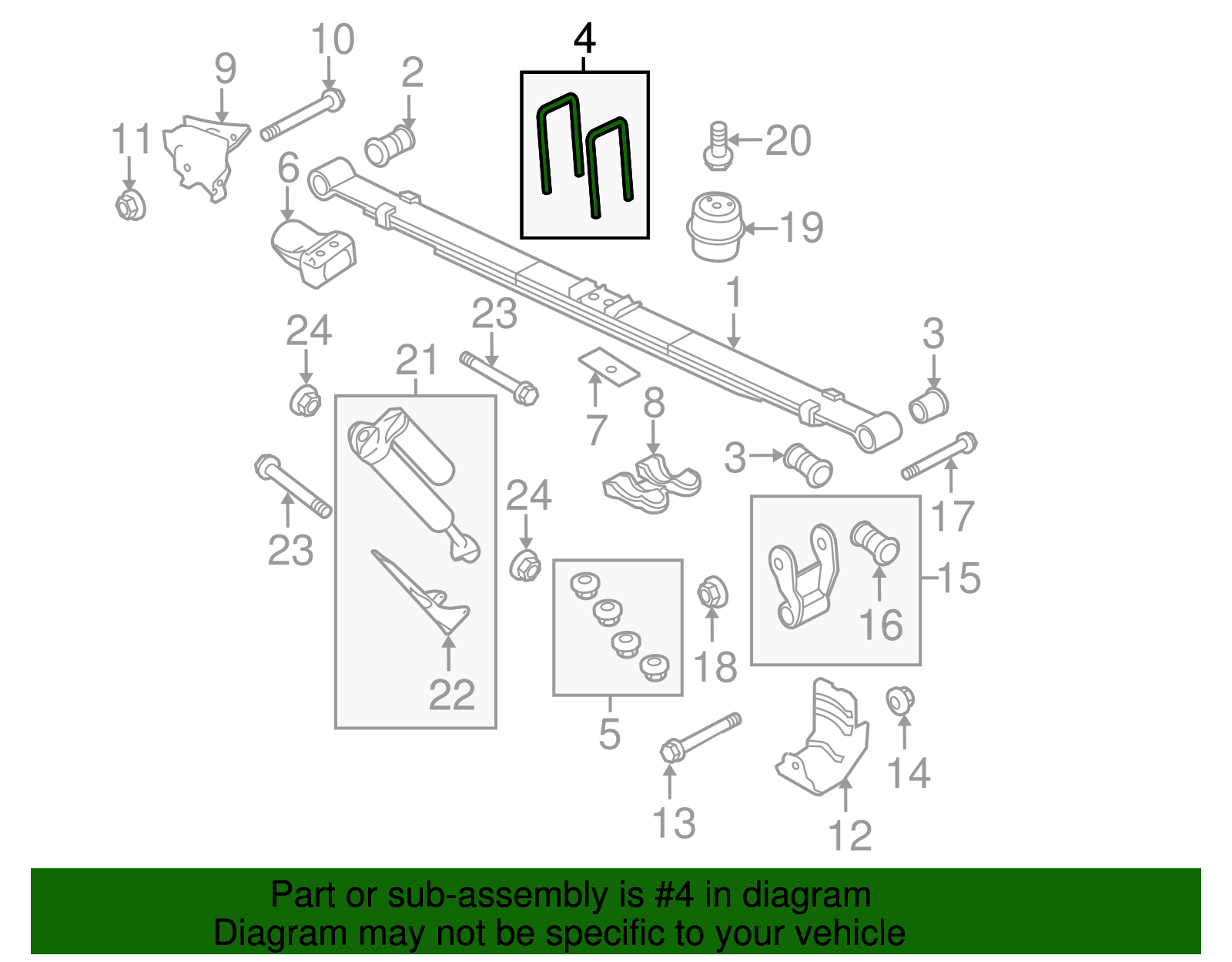 2010-2014 Ford F-150 | U-Bolt | AL3Z-5705-A | Walls' Ford Parts