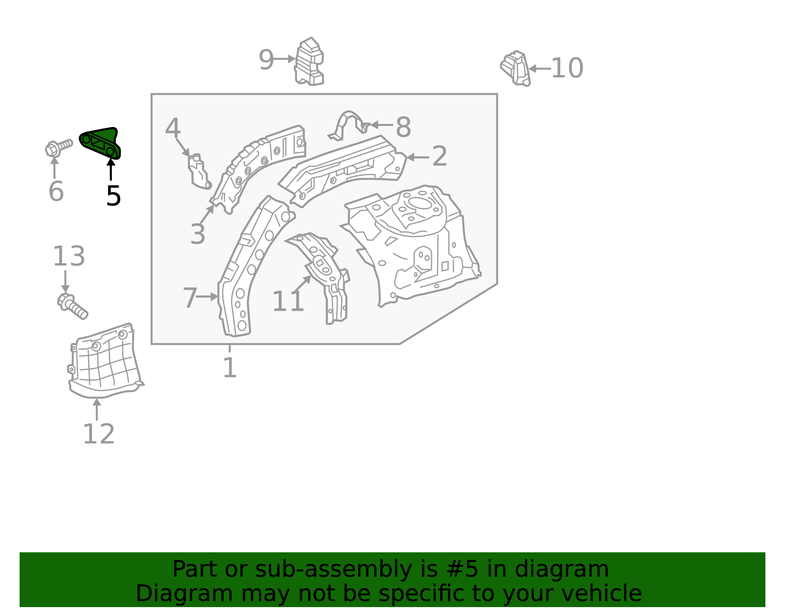 53835-0R050 - Front Extension - 2019-2025 Toyota | OEM Genuine Toyota Parts