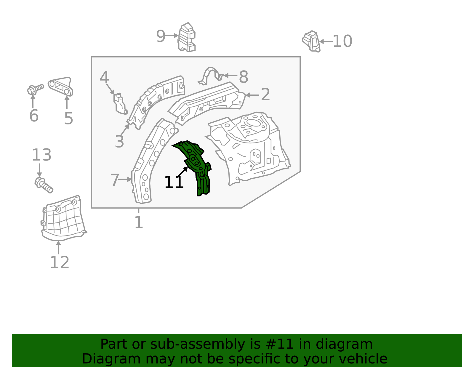 2019-2025 Toyota Inner Reinforced 53703-0R030 | Toyota Parts Center