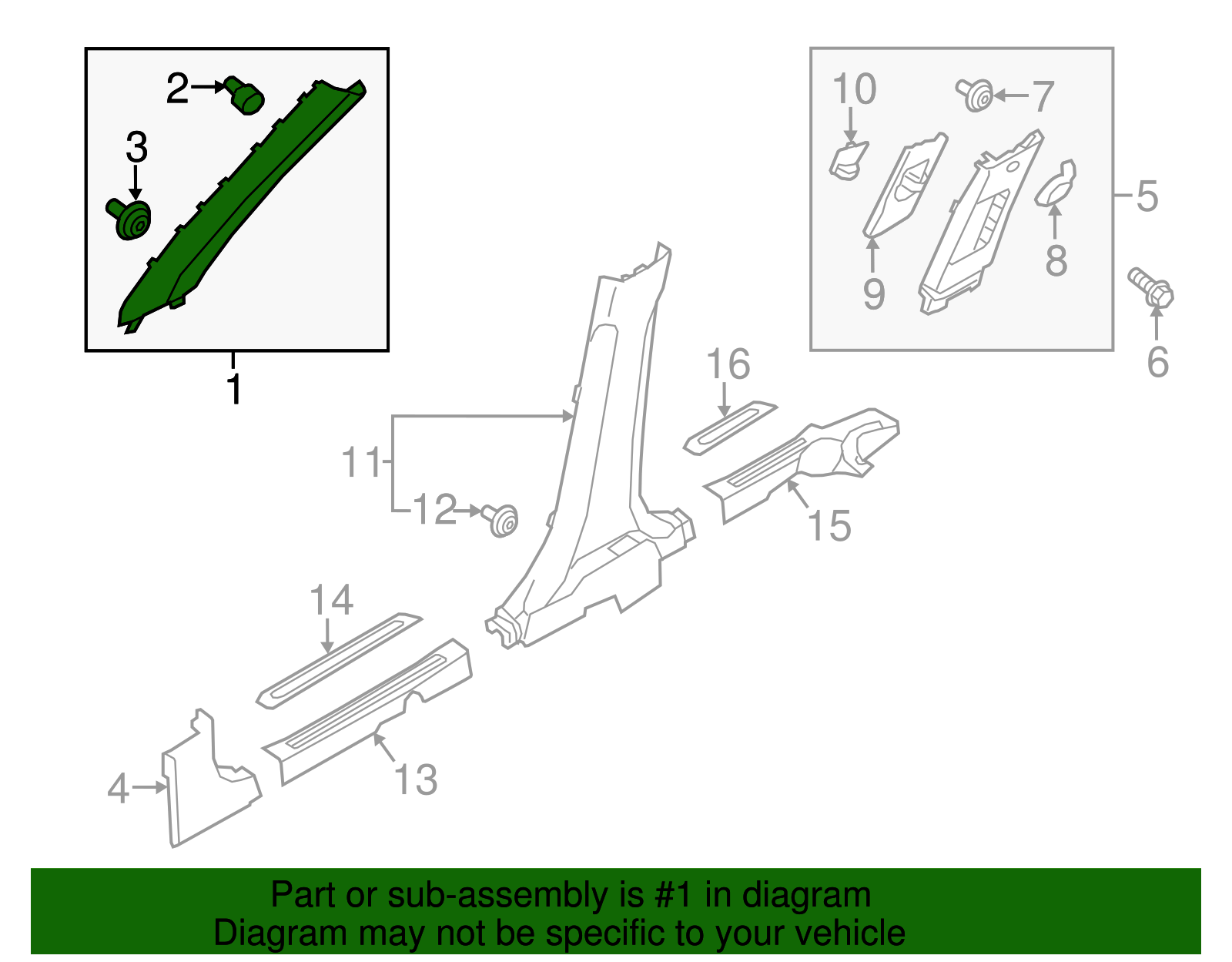 2017-2019 Kia Soul Windshield Pillar Trim 85810-B2500BF3 | Kia OEM ...