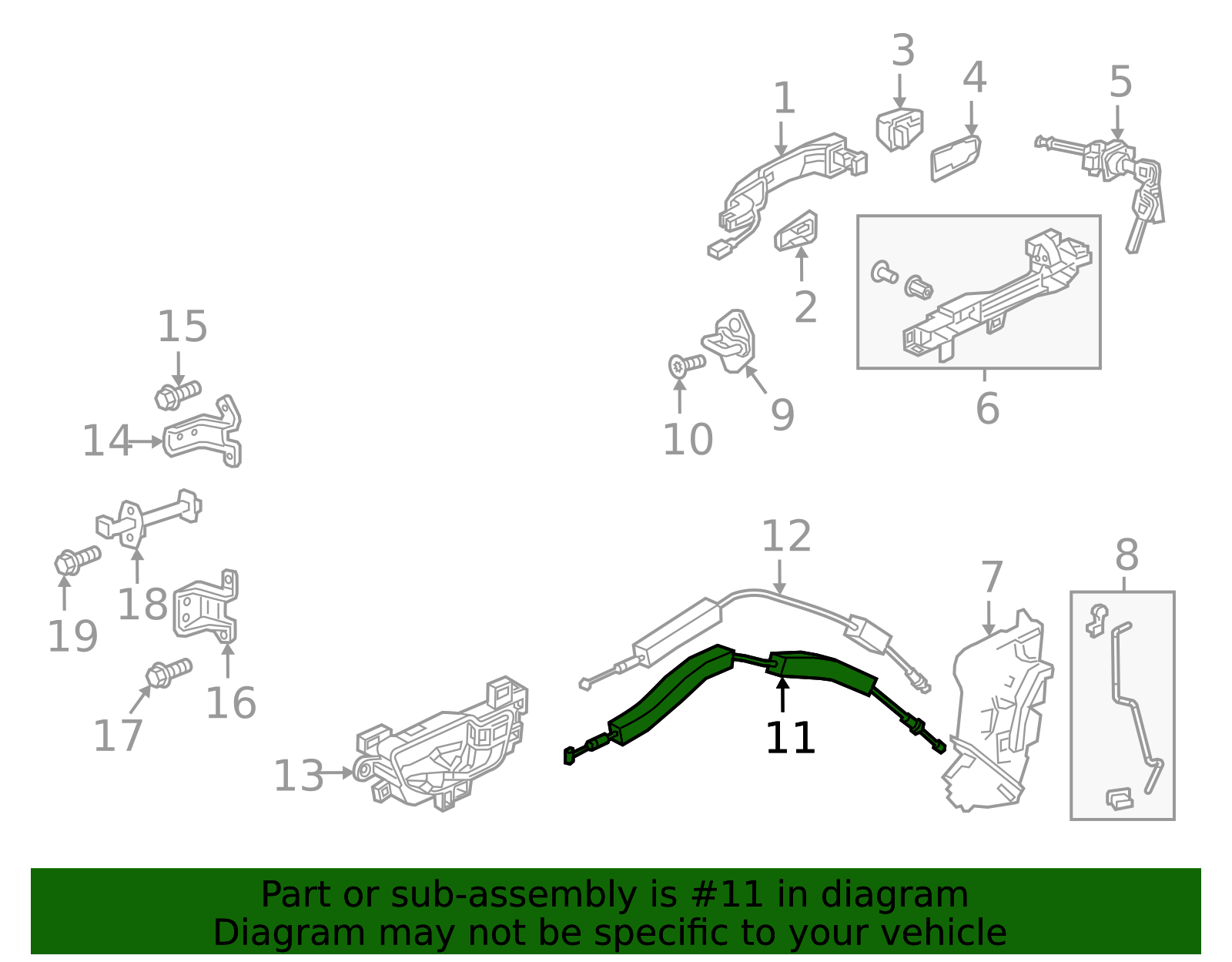 72133-TRT-A01 - 2018-2021 Honda Clarity - Cable Front Door Lock | Honda ...