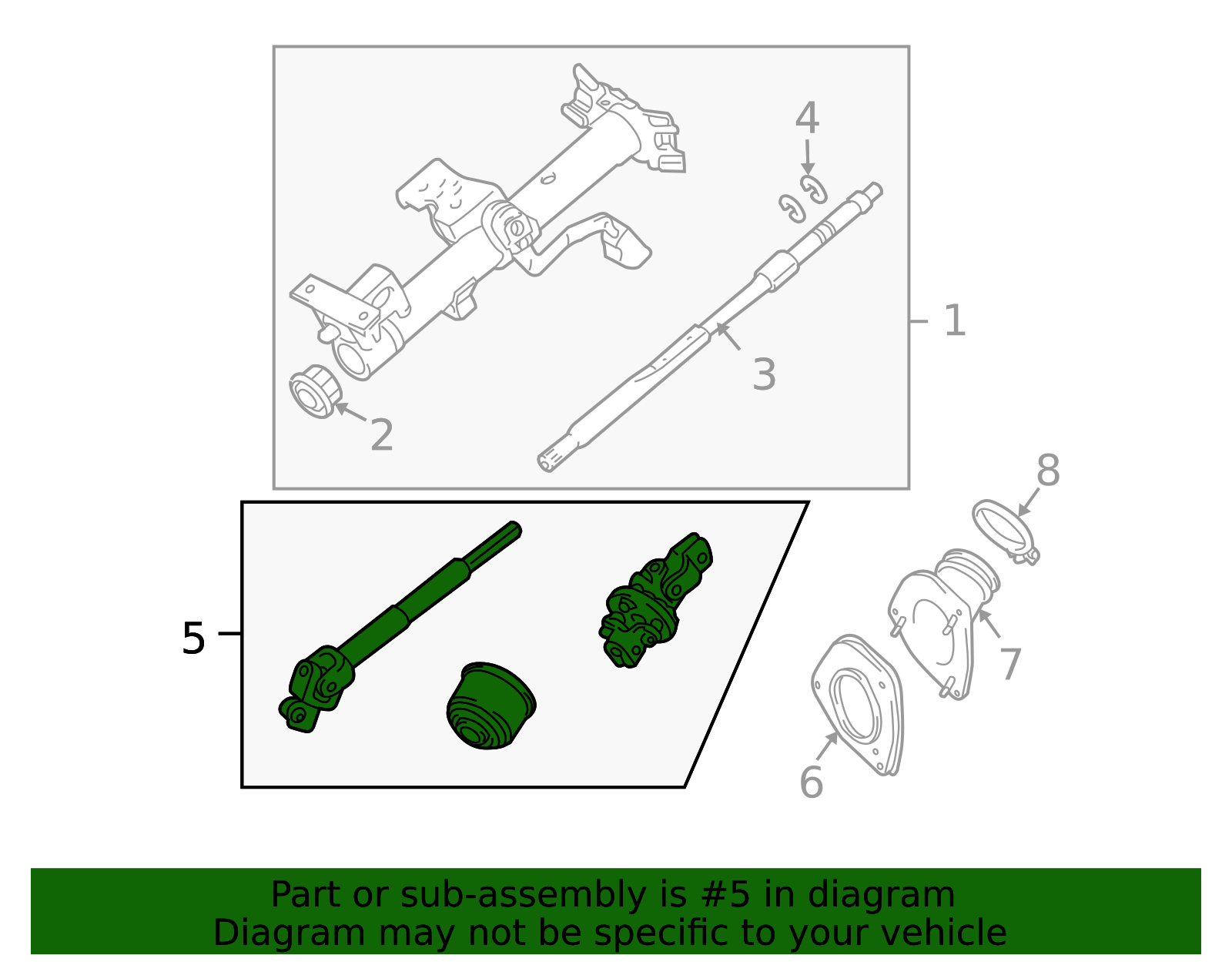 2006-2007 Toyota Highlander - Steering Shaft Universal Joint 45220 ...