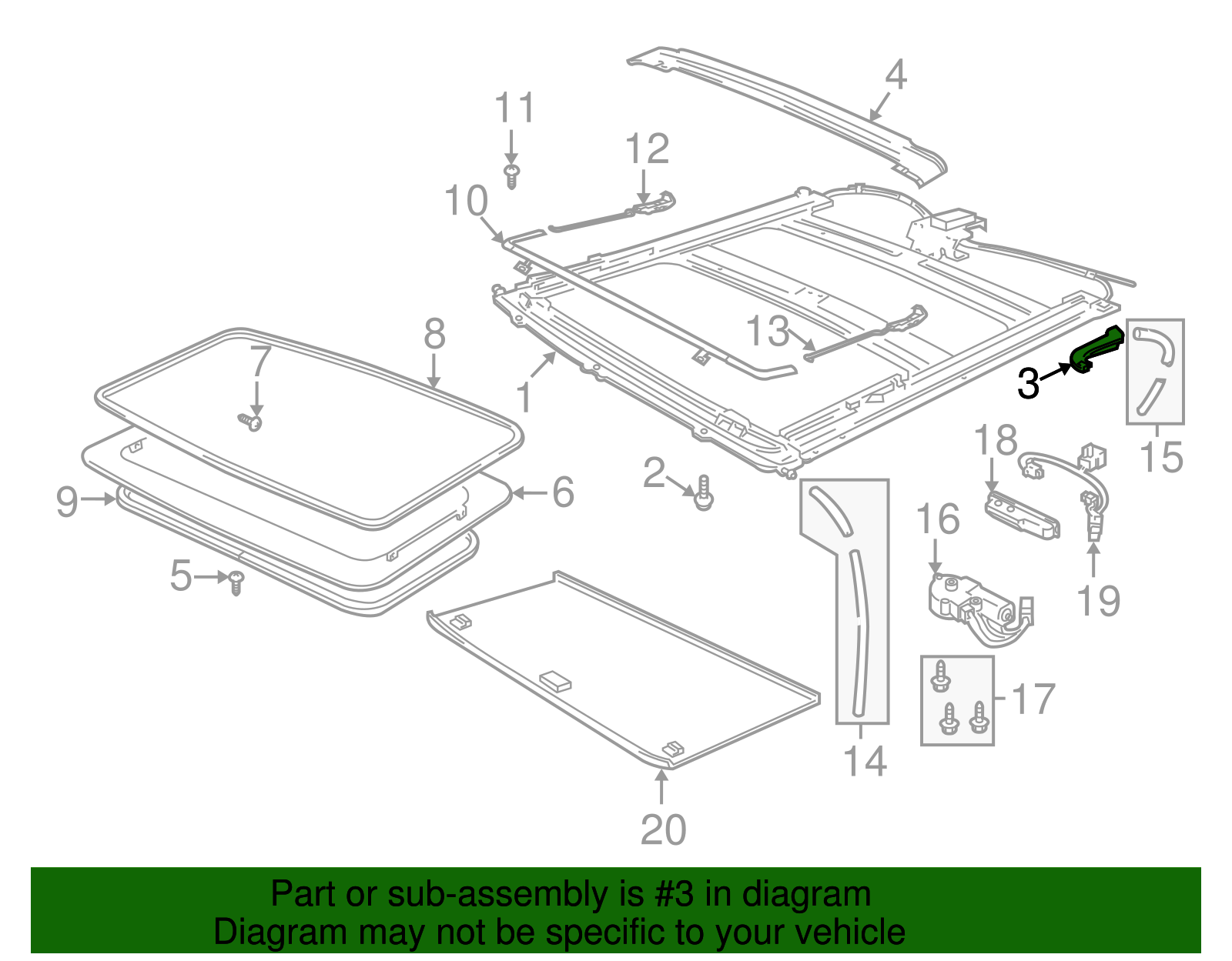 3C3Z-26502E28-AA - Sunroof Frame Bracket 2003-2007 Ford | Ford Parts Direct