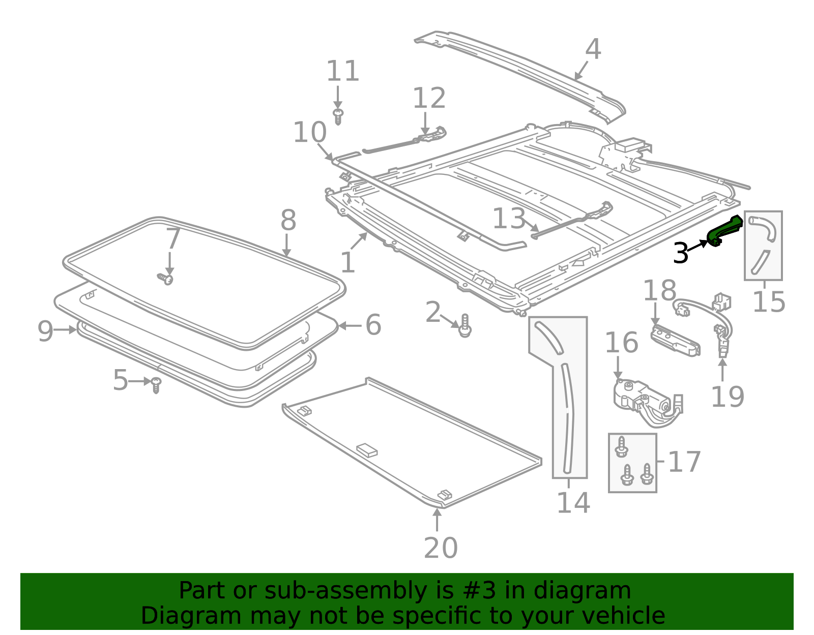 2003-2007 Ford | Sunroof Frame Bracket | 3C3Z-26502E28-AA | Walls' Ford ...