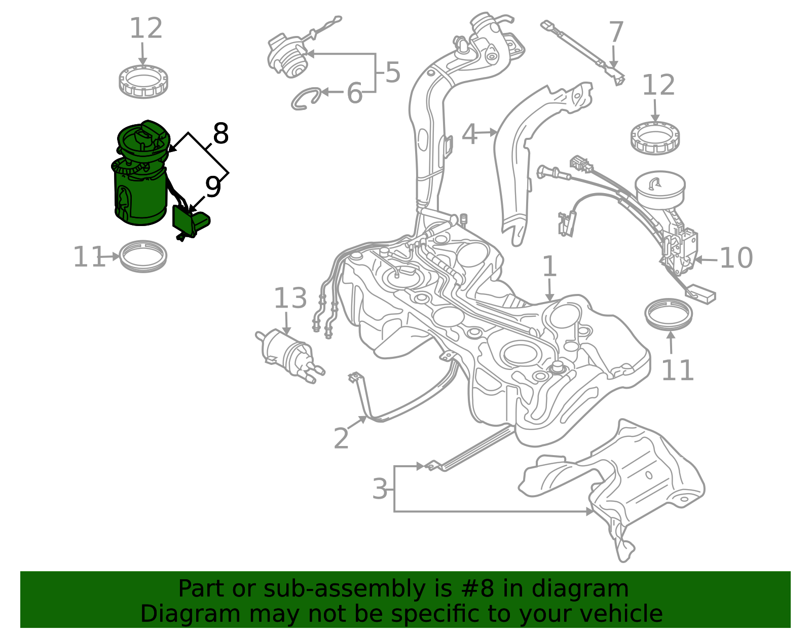 2008 Volkswagen Fuel Pump Assembly 1K0-919-051-AR | VW Direct Auto Parts