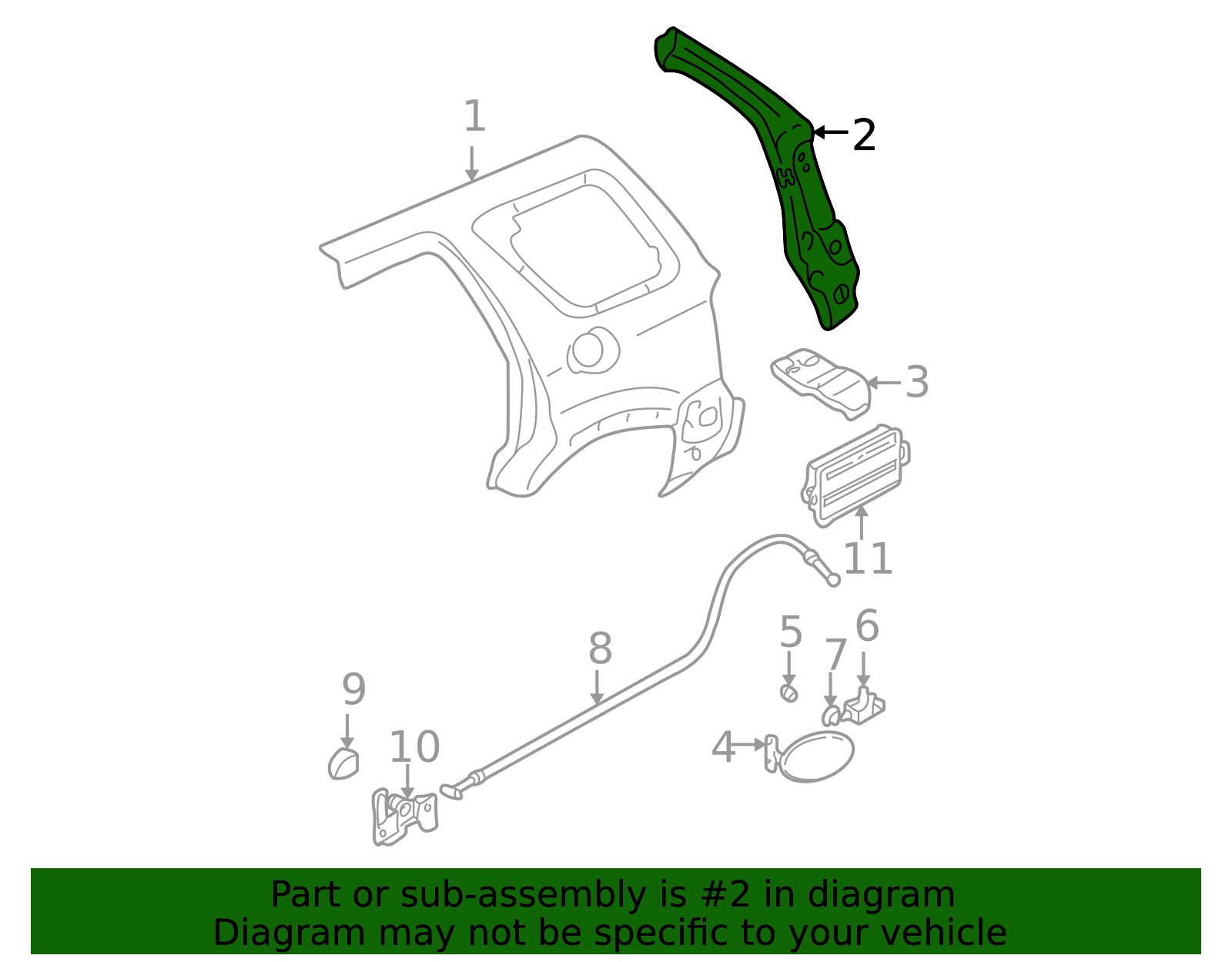 2001-2006 Mazda Tribute Pillar R Rear Outer - Passenger Side (RH) EF91 ...