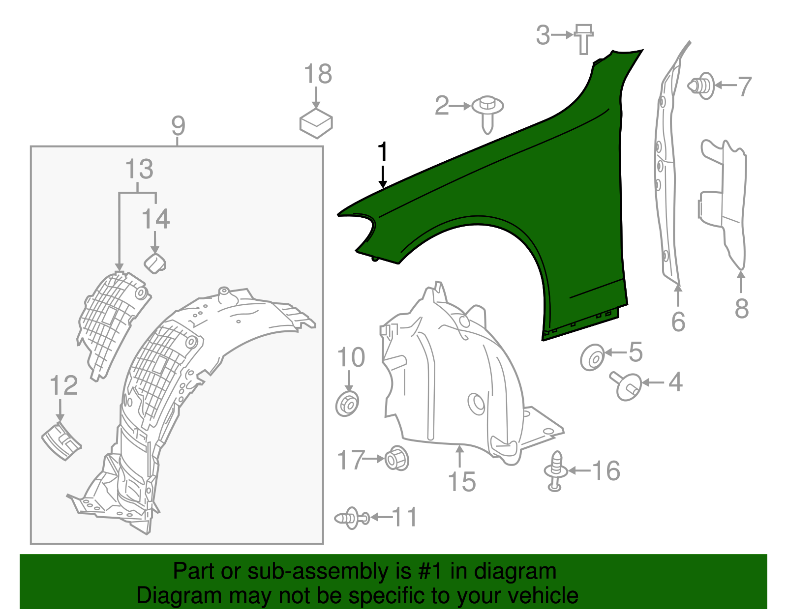 205-880-01-18 - Fender 2015-2023 Mercedes-Benz | Mercedes-Benz Premier ...