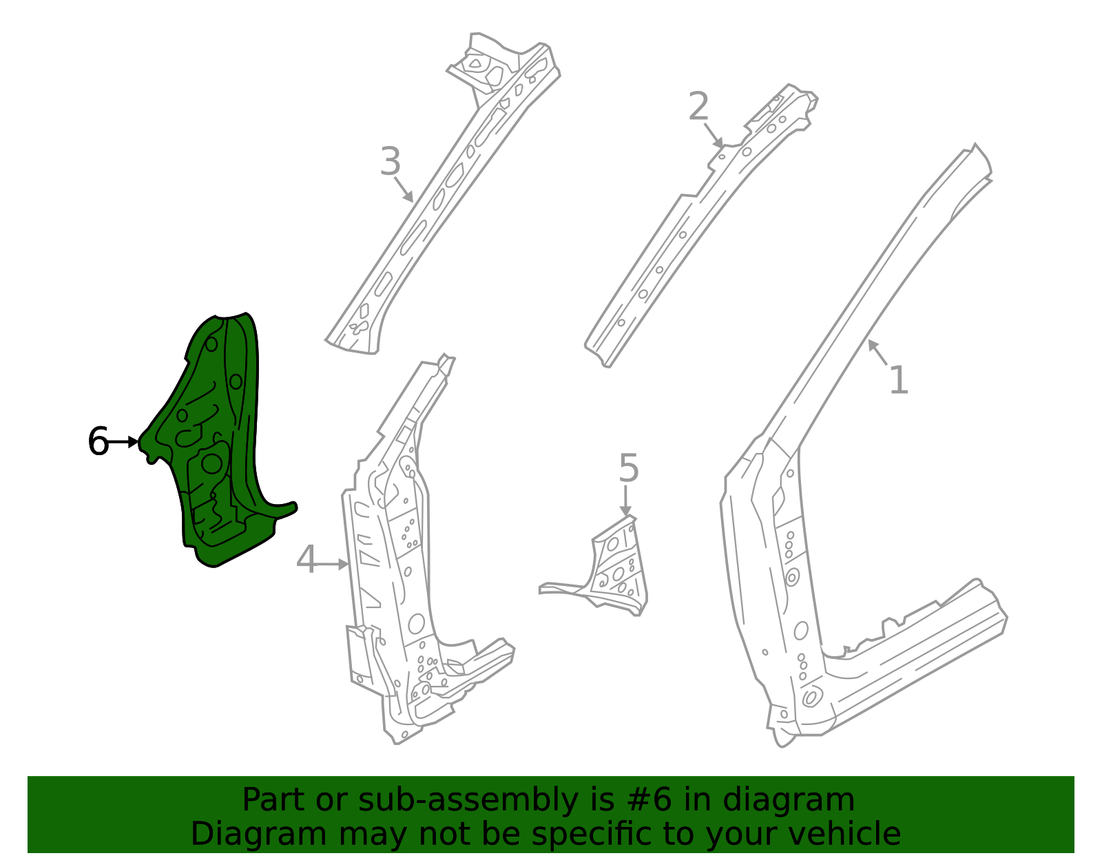 51159FL0819P - 2018-2023 Subaru Crosstrek - Inner Hinge Pillar | OEM Subaru Parts Center