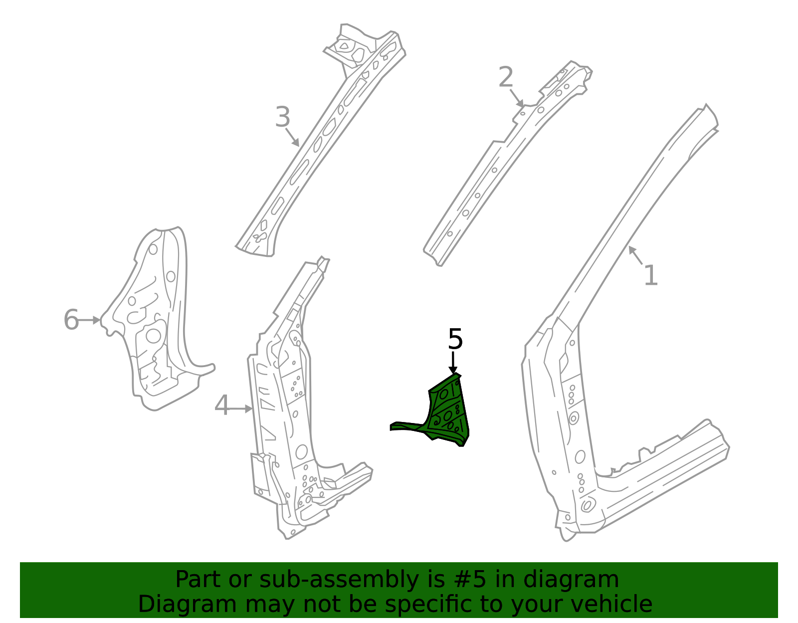 2018-2024 Subaru Pillar Reinforced 51453FL0209P | Subaru Parts Store