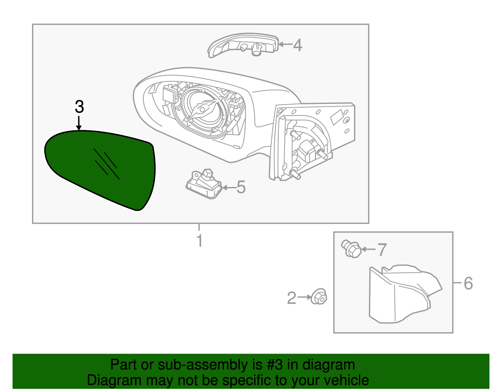 2017-2022 Hyundai Ioniq Mirror Glass 87621-G2430 | World OEM Parts Hyundai