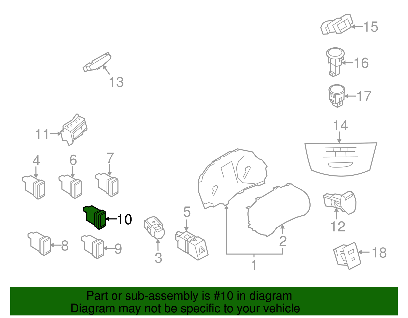 2017-2023 Nissan Mode Control 25141-5BC0A | Bill Kay Nissan Parts