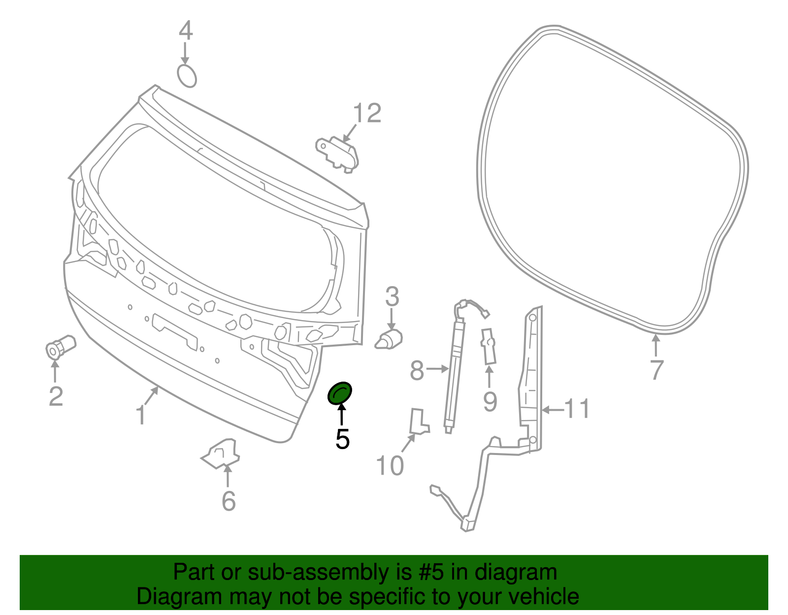 2014-2015 Kia Sorento Lift Gate Plug 84141-1U700 | TascaParts.com