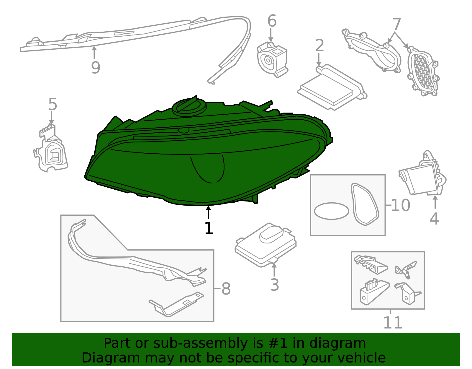 63-11-7-352-473 - Headlamp Assembly - 2014-2017 BMW | BMW Parts Exchange