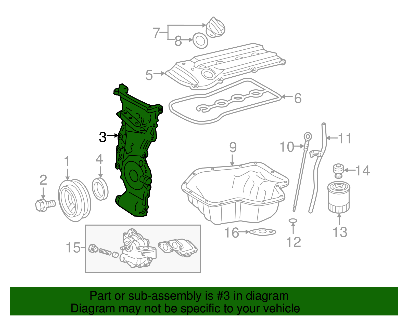 2006-2011 Toyota Timing Cover 11310-0H011 | Toyota Parts Center