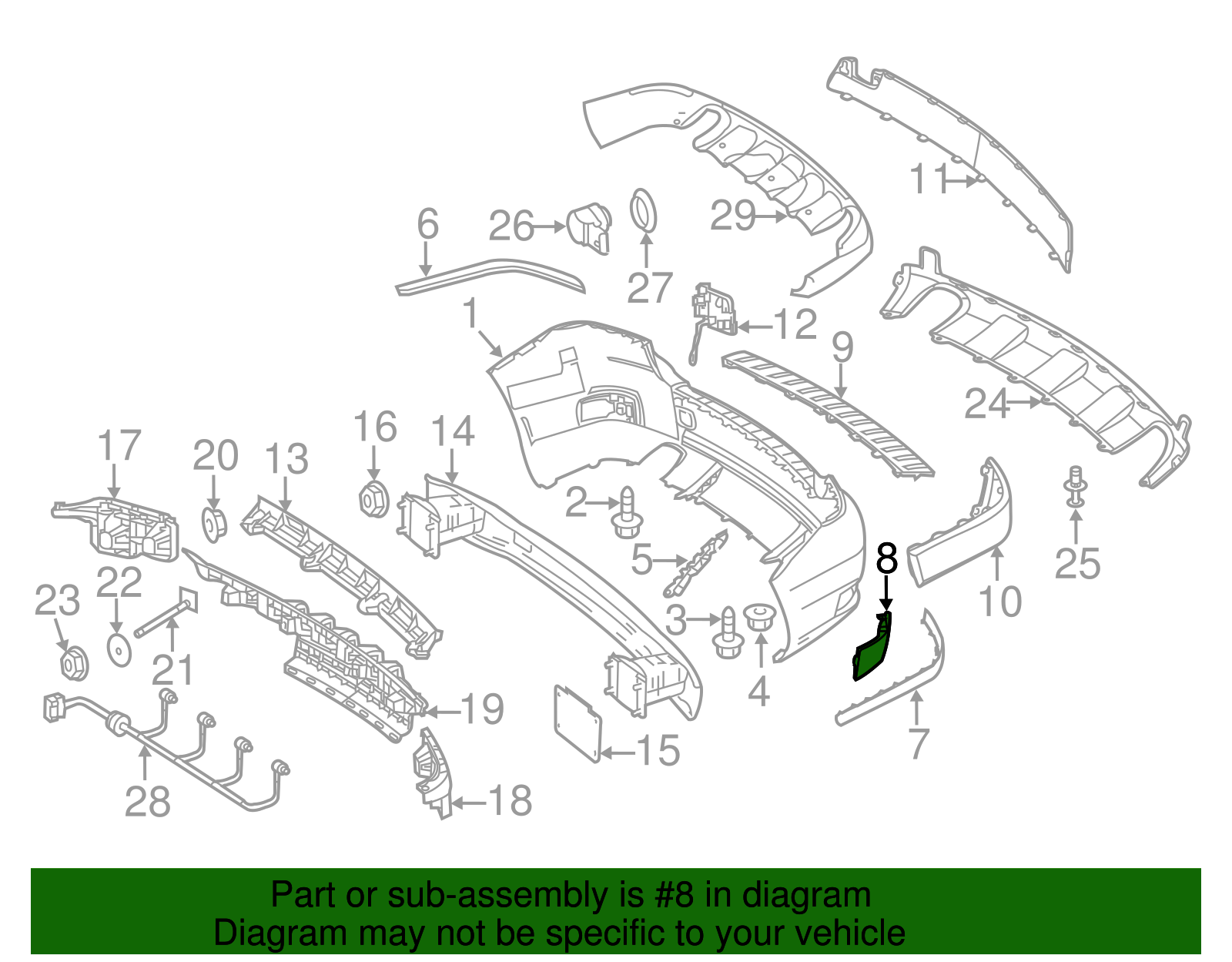 204-820-01-74 - Reflector 2010-2012 Mercedes-Benz GLK 350 | Mercedes ...