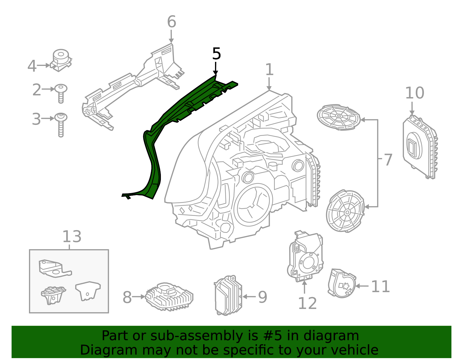63-11-7-461-890 - High-Quality Headlamp Assembly Bracket for 2018-2019 ...