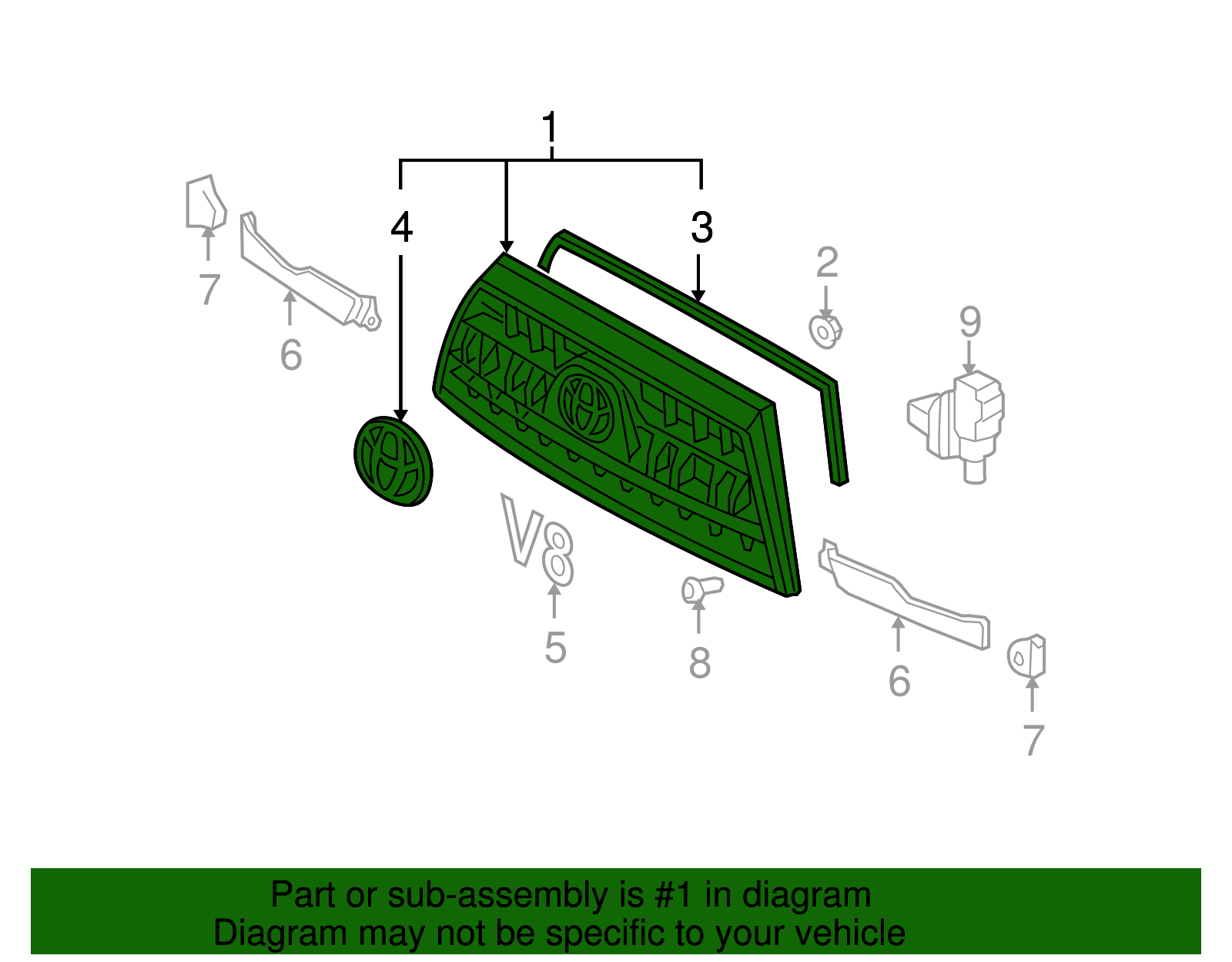 Toyota Grille Part# 5310035a53c0 | Toyota of Colorado Springs