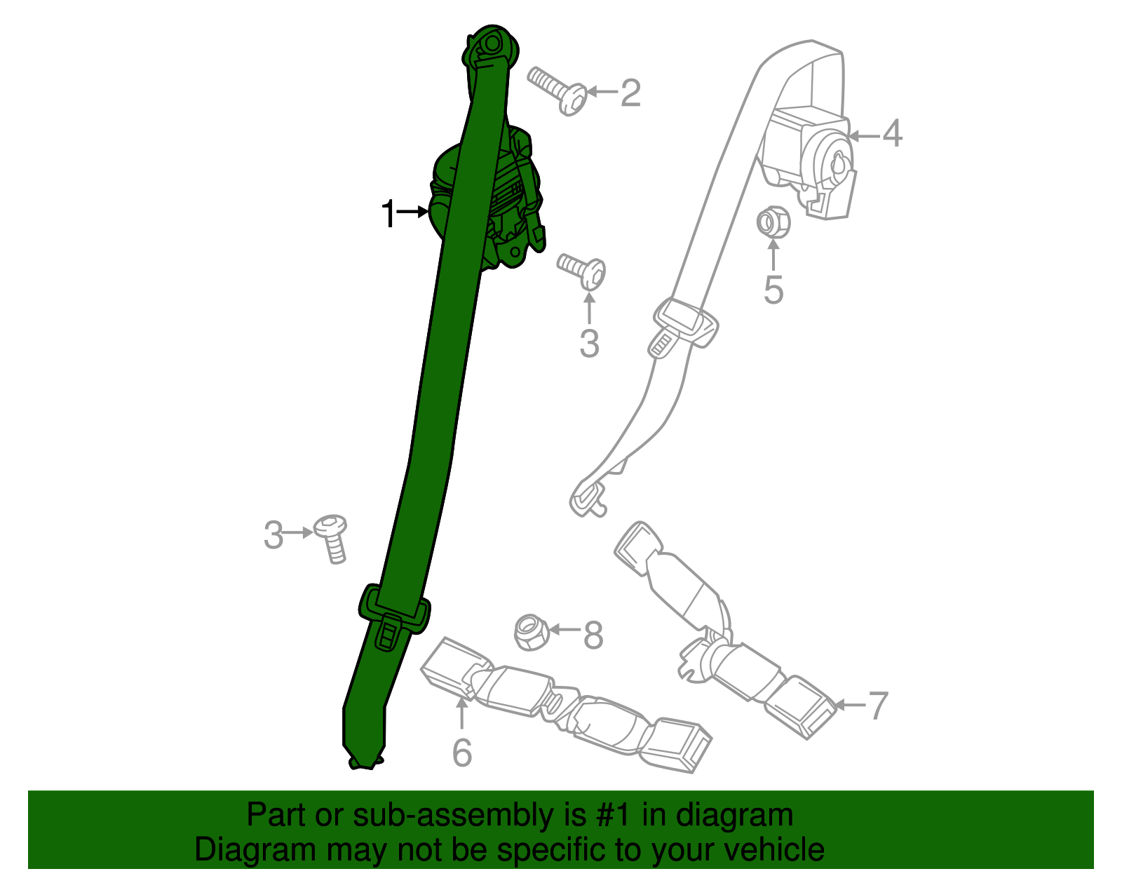 OEM GM Outer Belt Assembly For 2021-2024 GMC Terrain - Part No ...