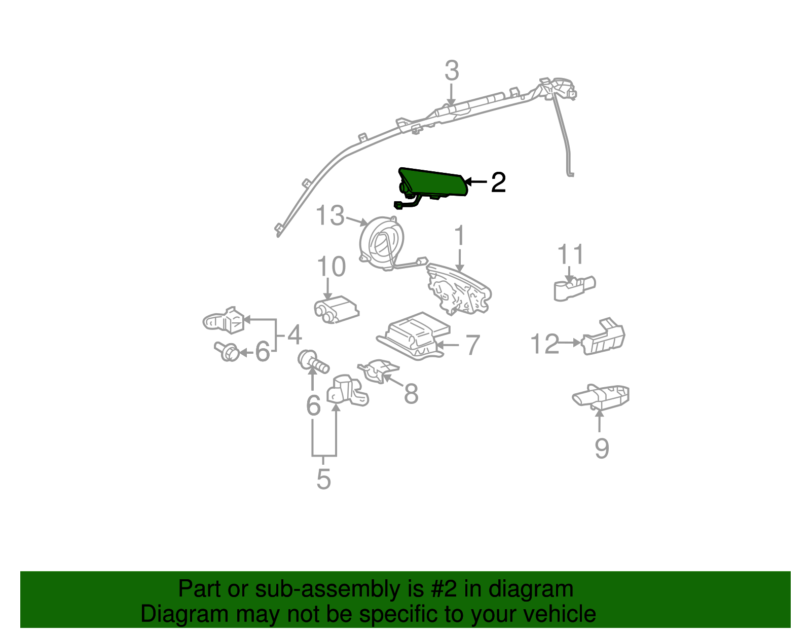 2001-2004 Toyota Passenger Air Bag 73970-0C060-B0 | Sparks Parts
