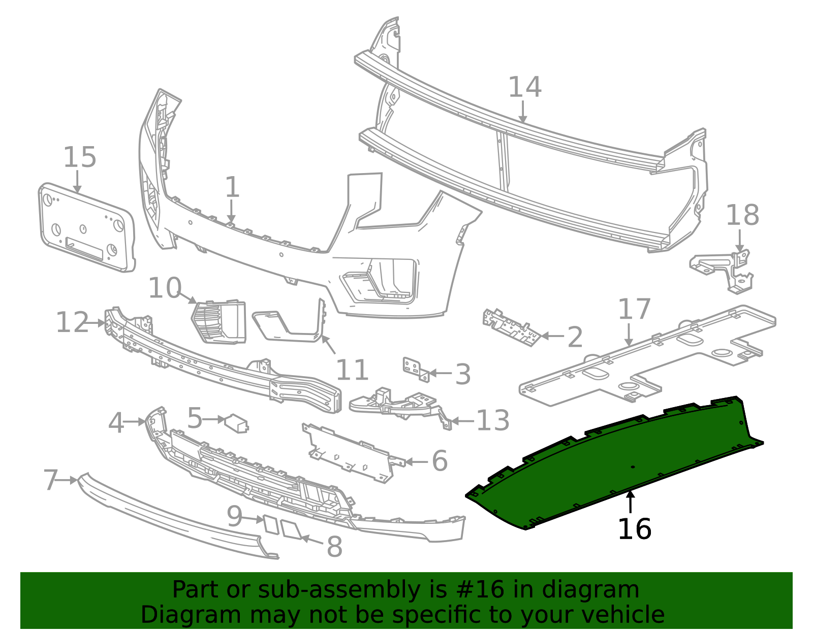 84808684 - 2021-2024 GM - Black Front Bumper Fascia Extension ...
