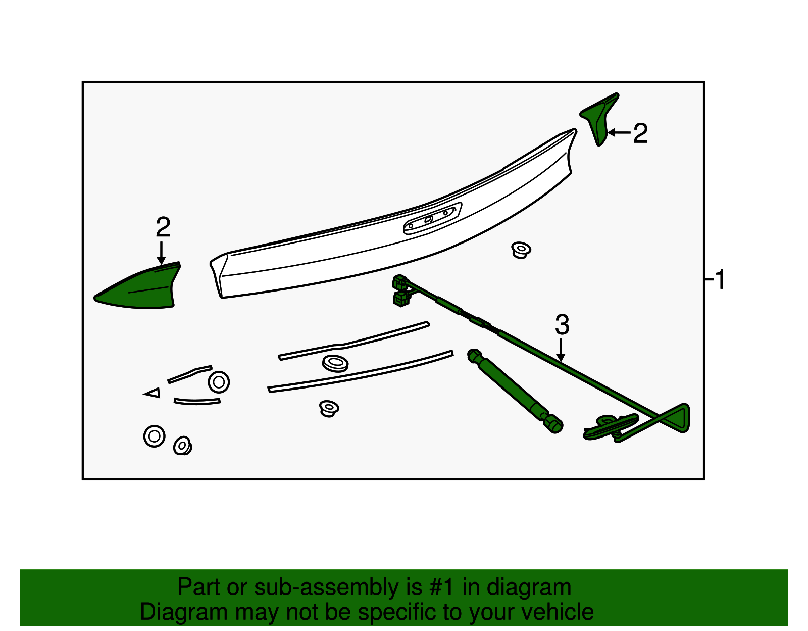 2014 Chevrolet Camaro Rear Spoiler, Blade 22875600 | Courtesy Parts