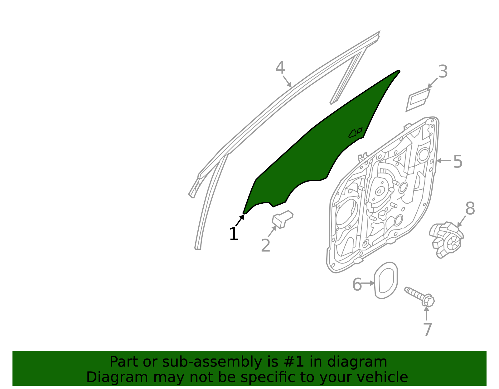 2020-2025 Kia Telluride 2020-2024 Kia Telluride - Door Glass 82411 ...