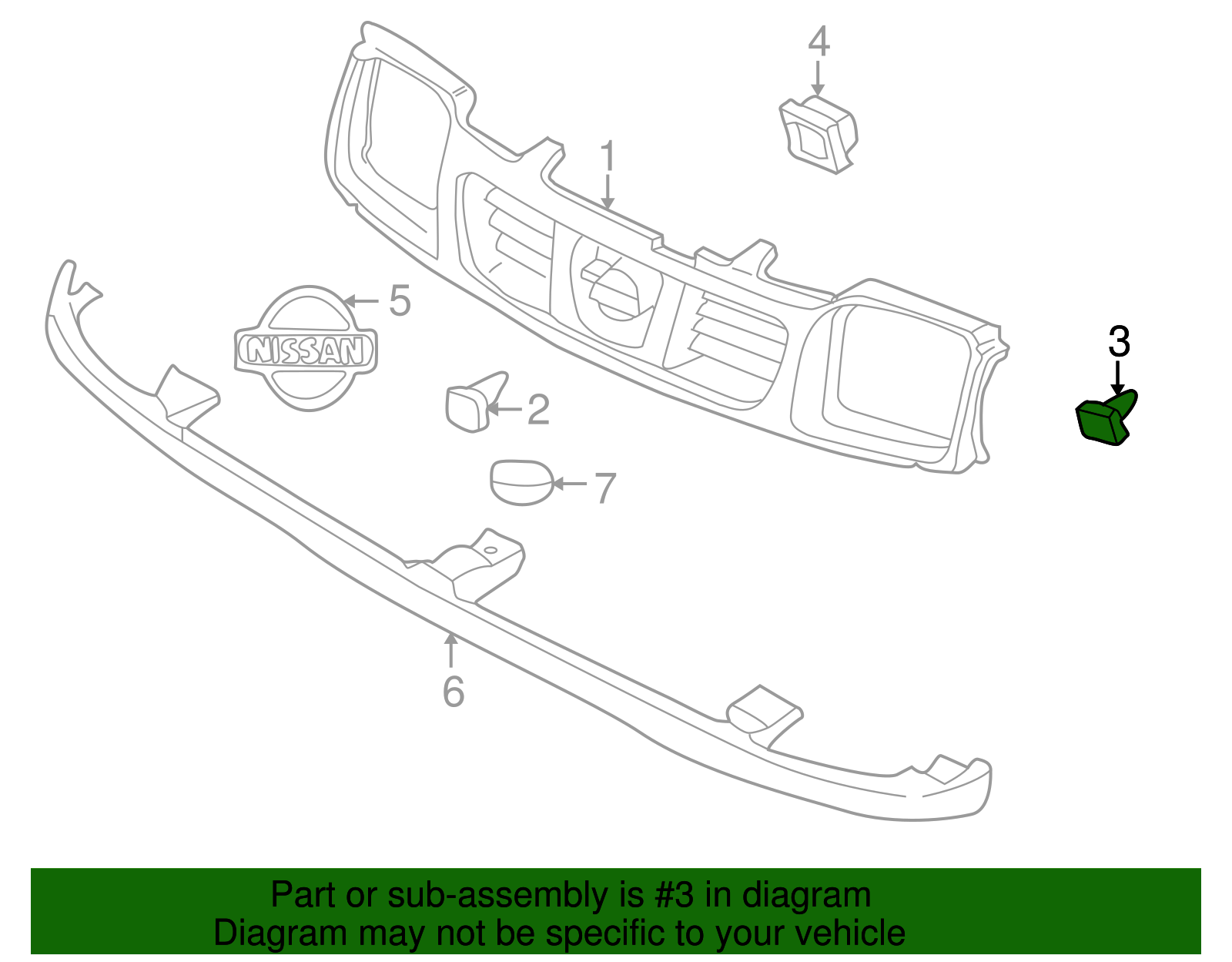 1987-2001 Nissan Grille Clip 01553-03831 | OEM Parts Online
