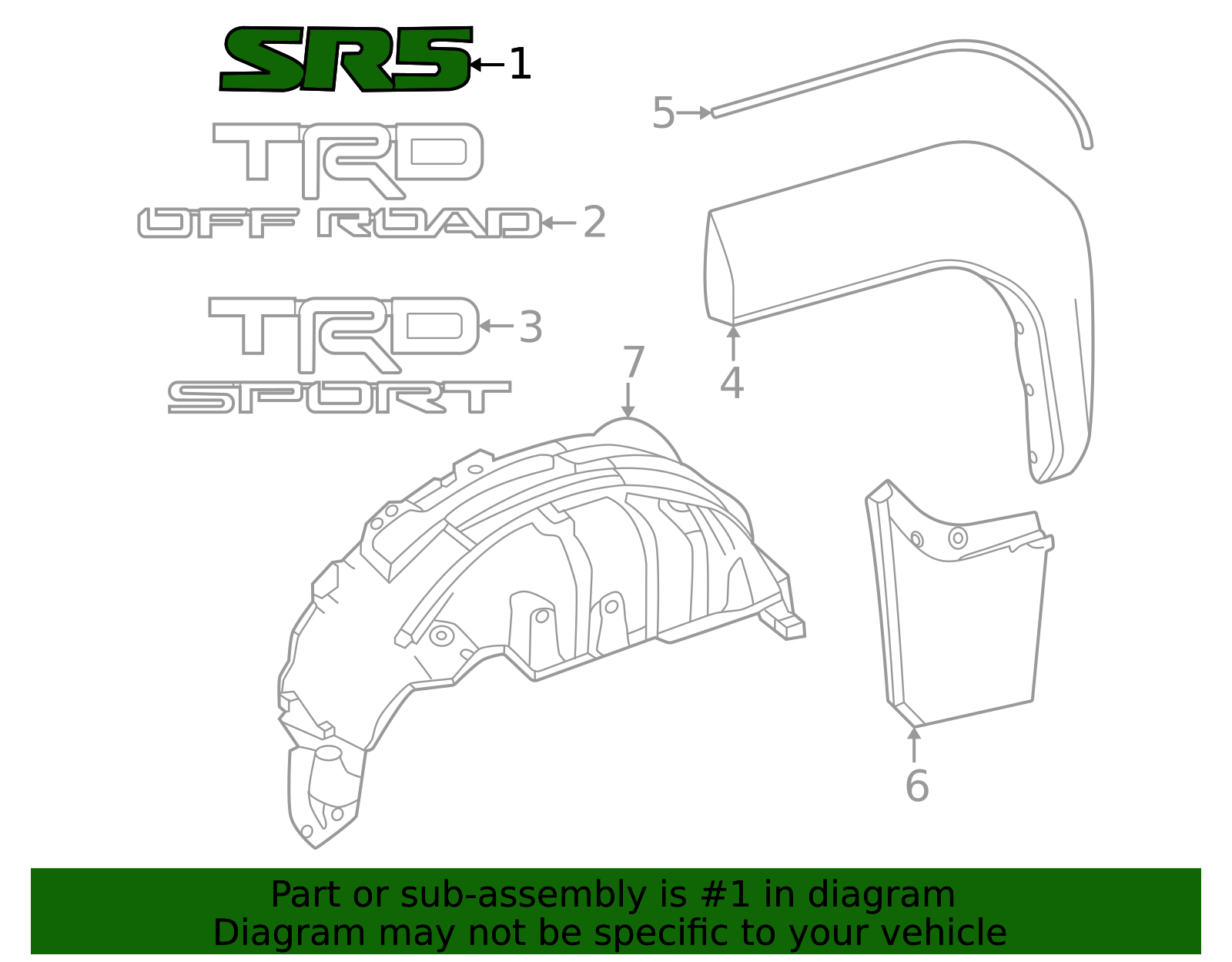 2025 Toyota 4Runner Grade Vehicle Emblem 75444-35040 | OEM Parts Online