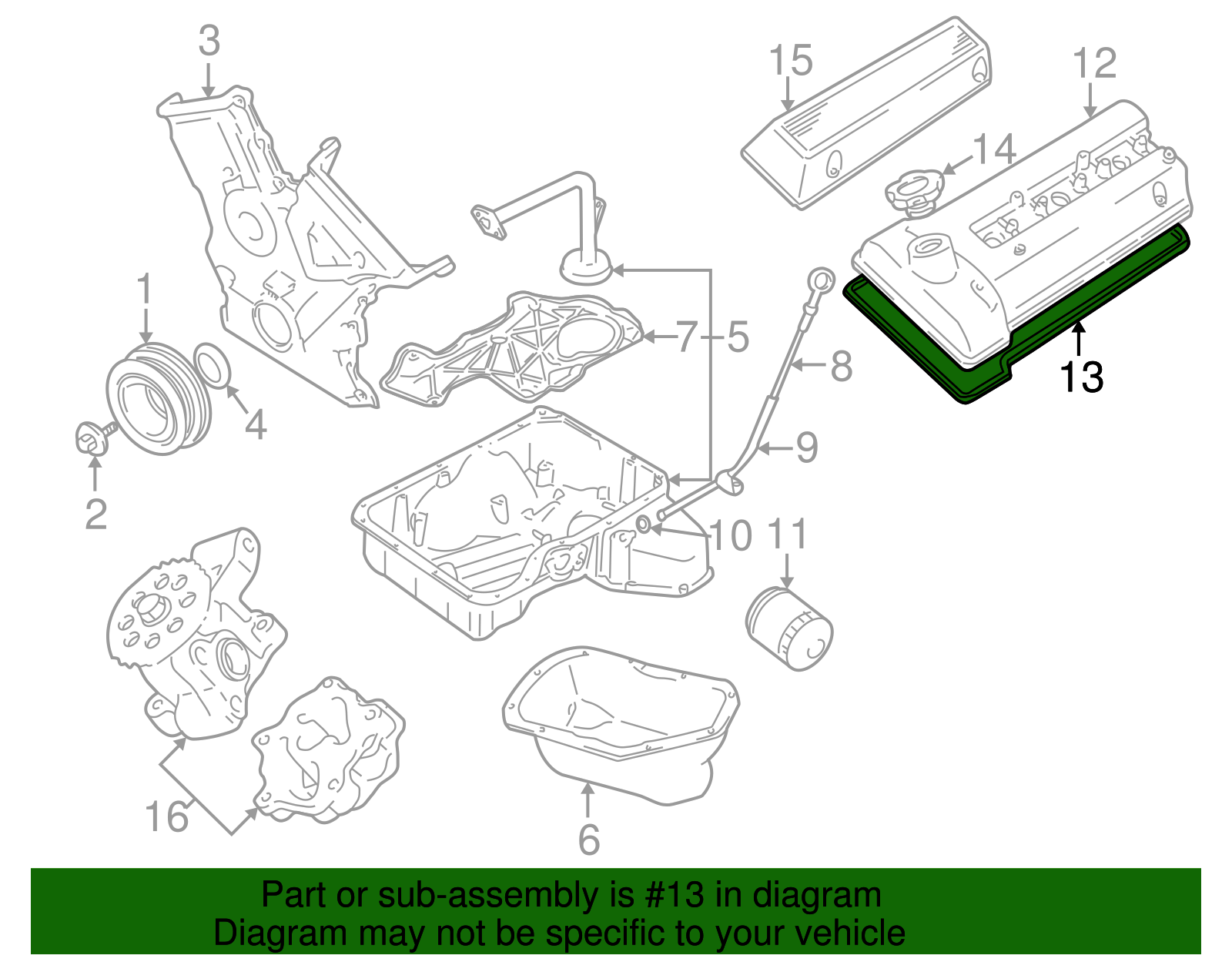1999-2006 Suzuki 1999-2006 Suzuki - Valve Cover Gasket 11176-85FA0 ...