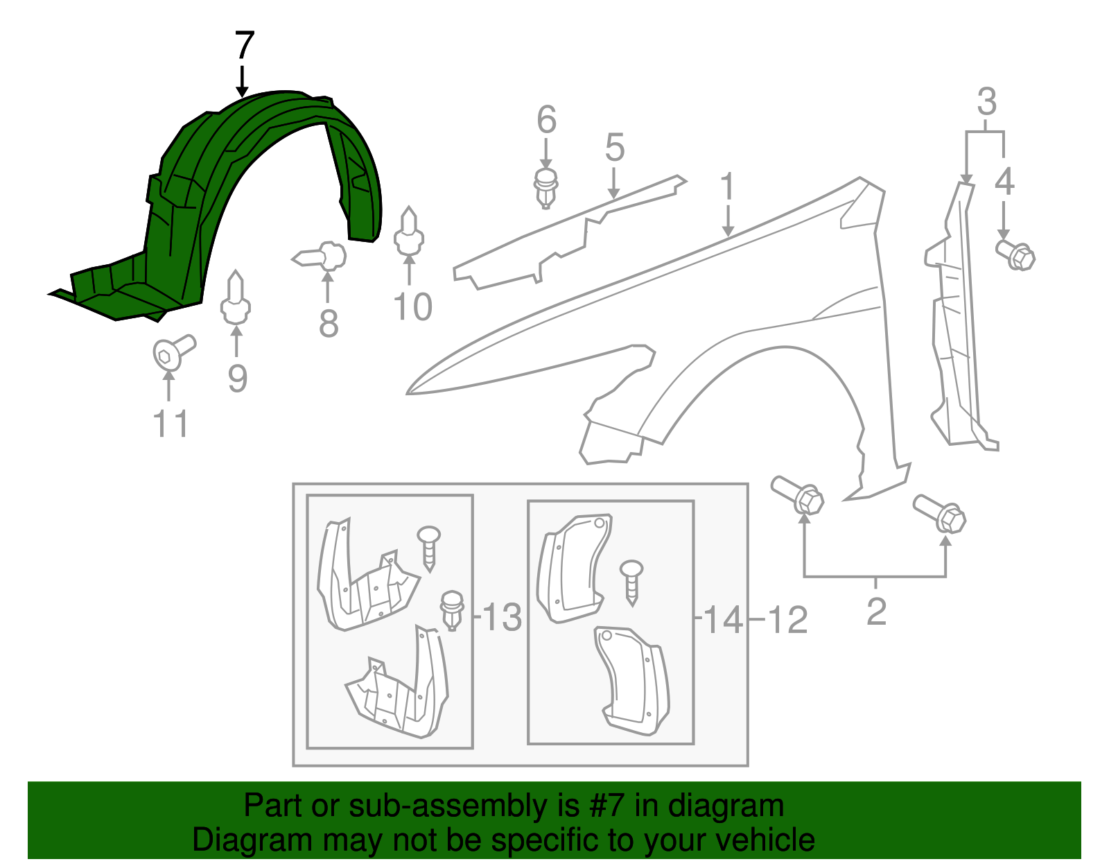 OEM 2008-2009 Honda Accord Fender Liner 74100-TA0-A00 | Honda ...