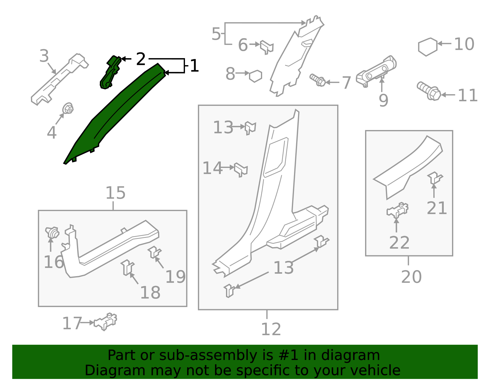 2021-2025 Ford Bronco Sport Body A-Pillar Trim Panel M1PZ-7803599-AB ...