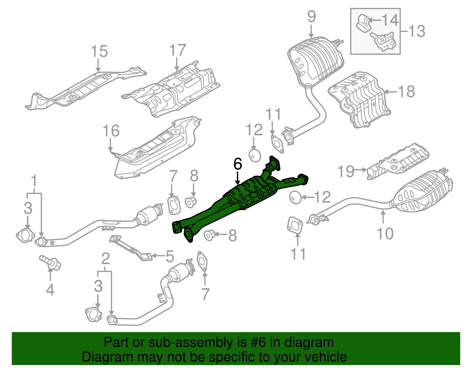 Hyundai - 28650-B1140 - Exhaust Pipe - 2015-2017 Hyundai | OEM Hyundai ...