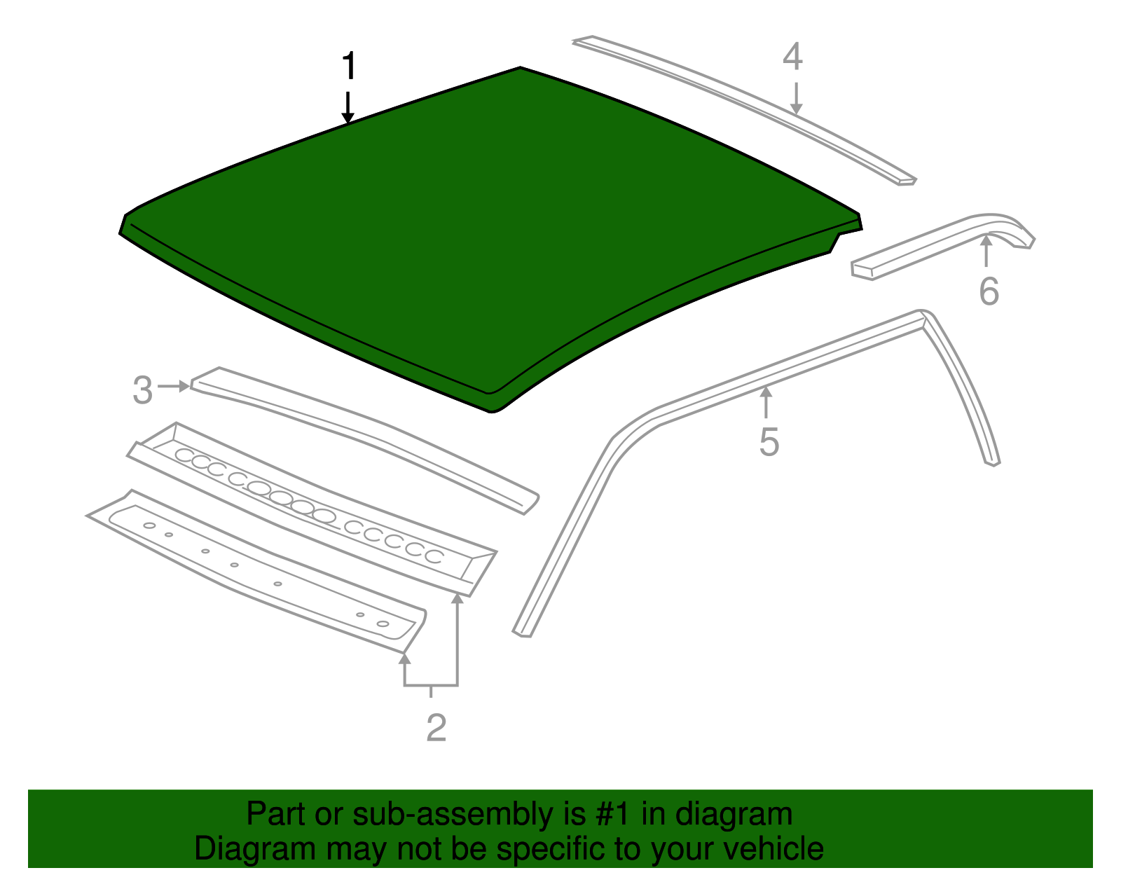 15070545 - Roof Panel Assembly 2001-2007 GM | GM Wholesale Direct