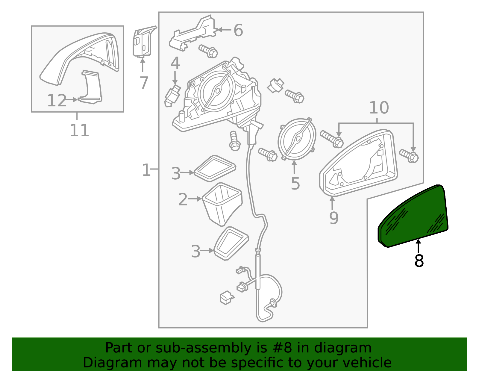 2018-2025 Audi Mirror Glass 4M0-857-535 | Audi OEM Parts Online