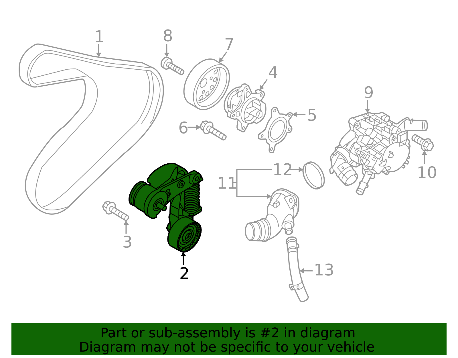 2018-2025 Hyundai Serpentine Tensioner 25280-2M800 | QuirkParts