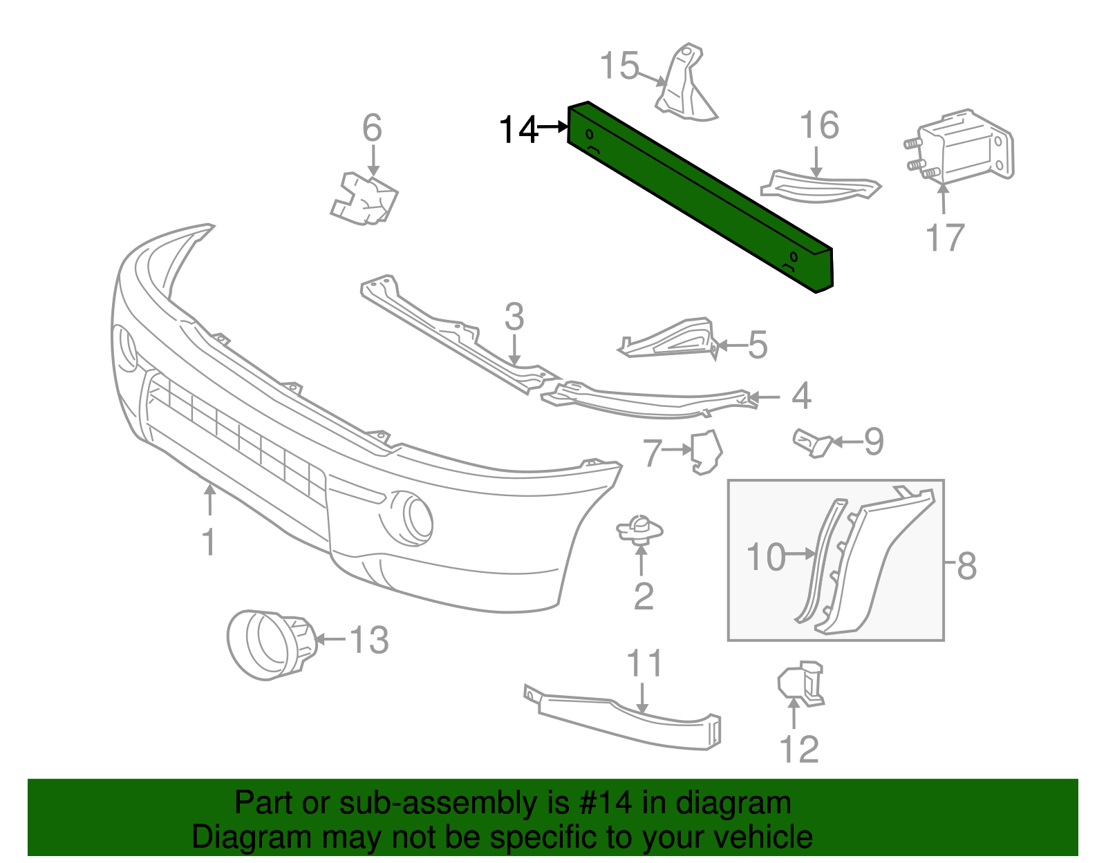 2006-2011 Toyota Tacoma Reinforcement 52131-04010 | Toyota Parts Center