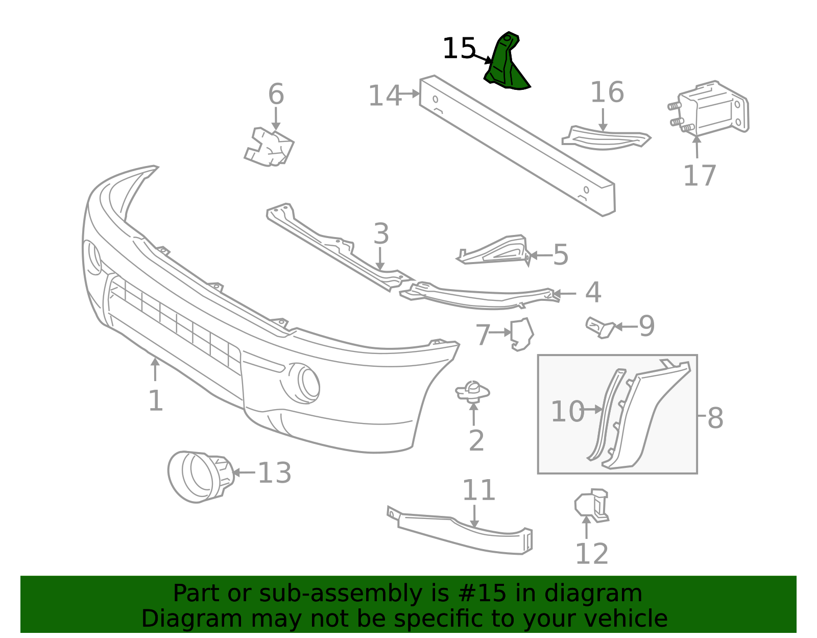Genuine Official Toyota Bumper Cover Reinforcement Beam Bracket part ...